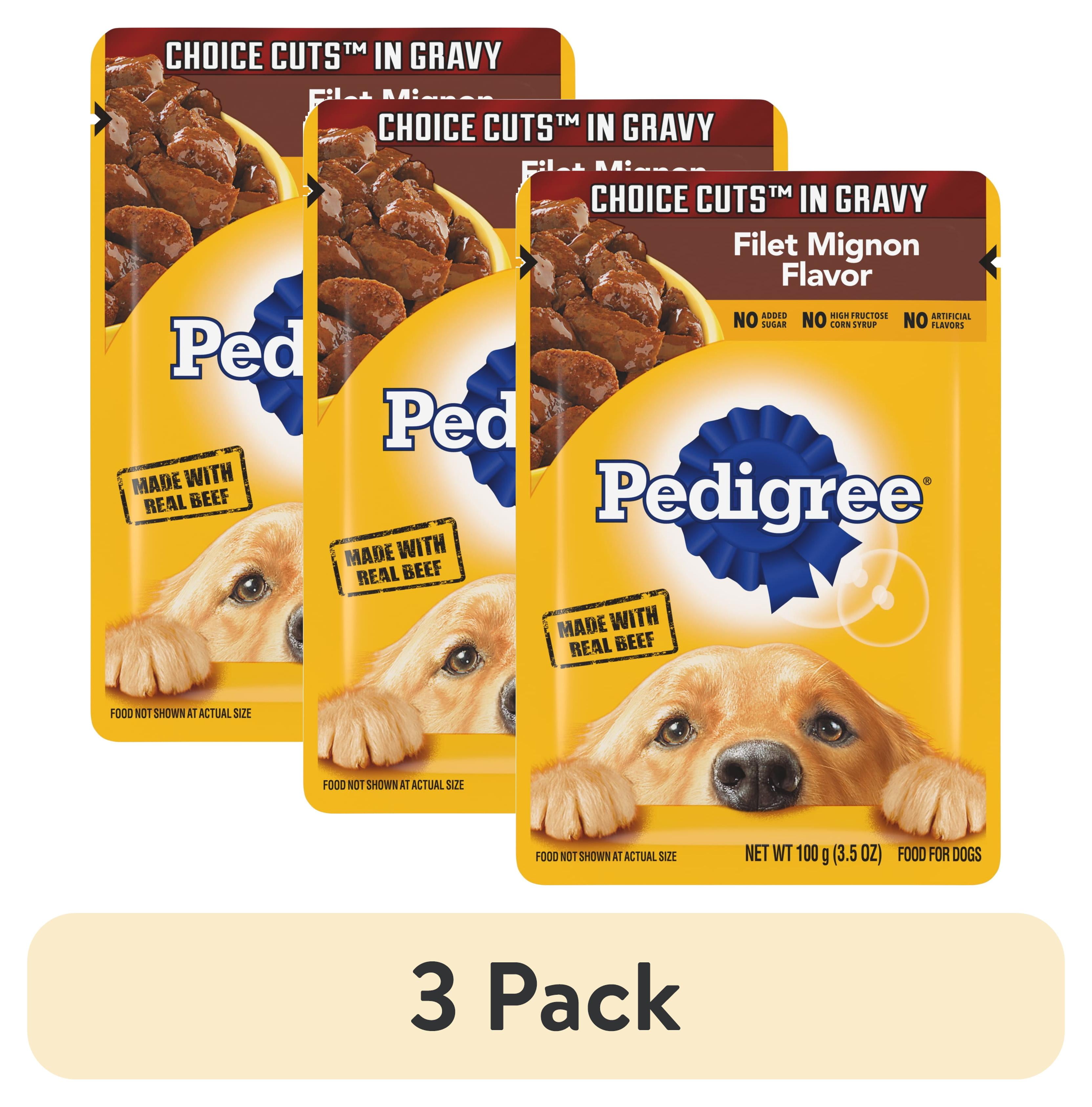 (3 pack) Pedigree Choice Cuts In Gravy Filet Mignon Wet Dog Food, 3.5 ...
