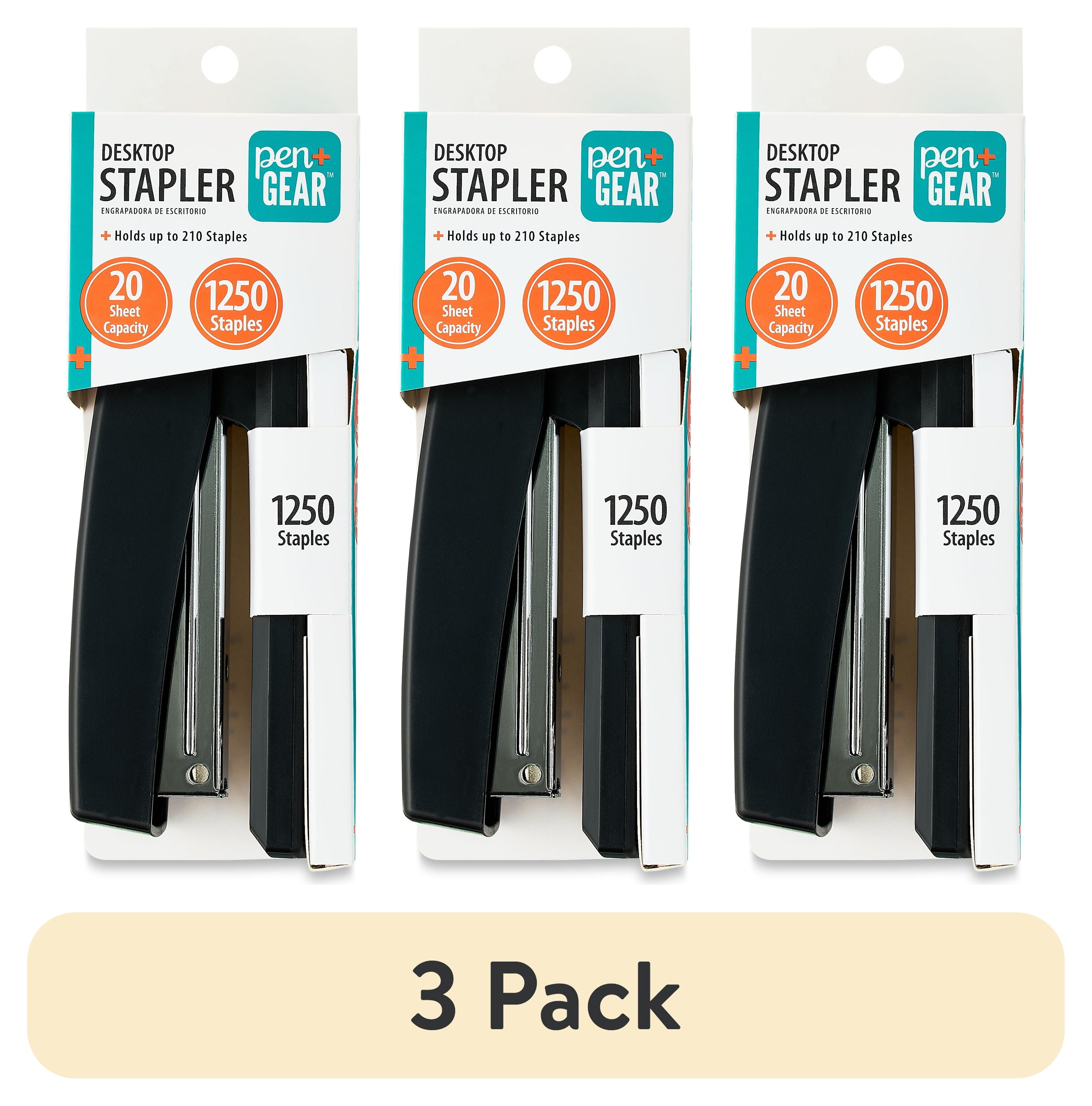 (3 pack) Pen + Gear 20-Sheet Desktop Stapler with 1250 Staples,Black ...