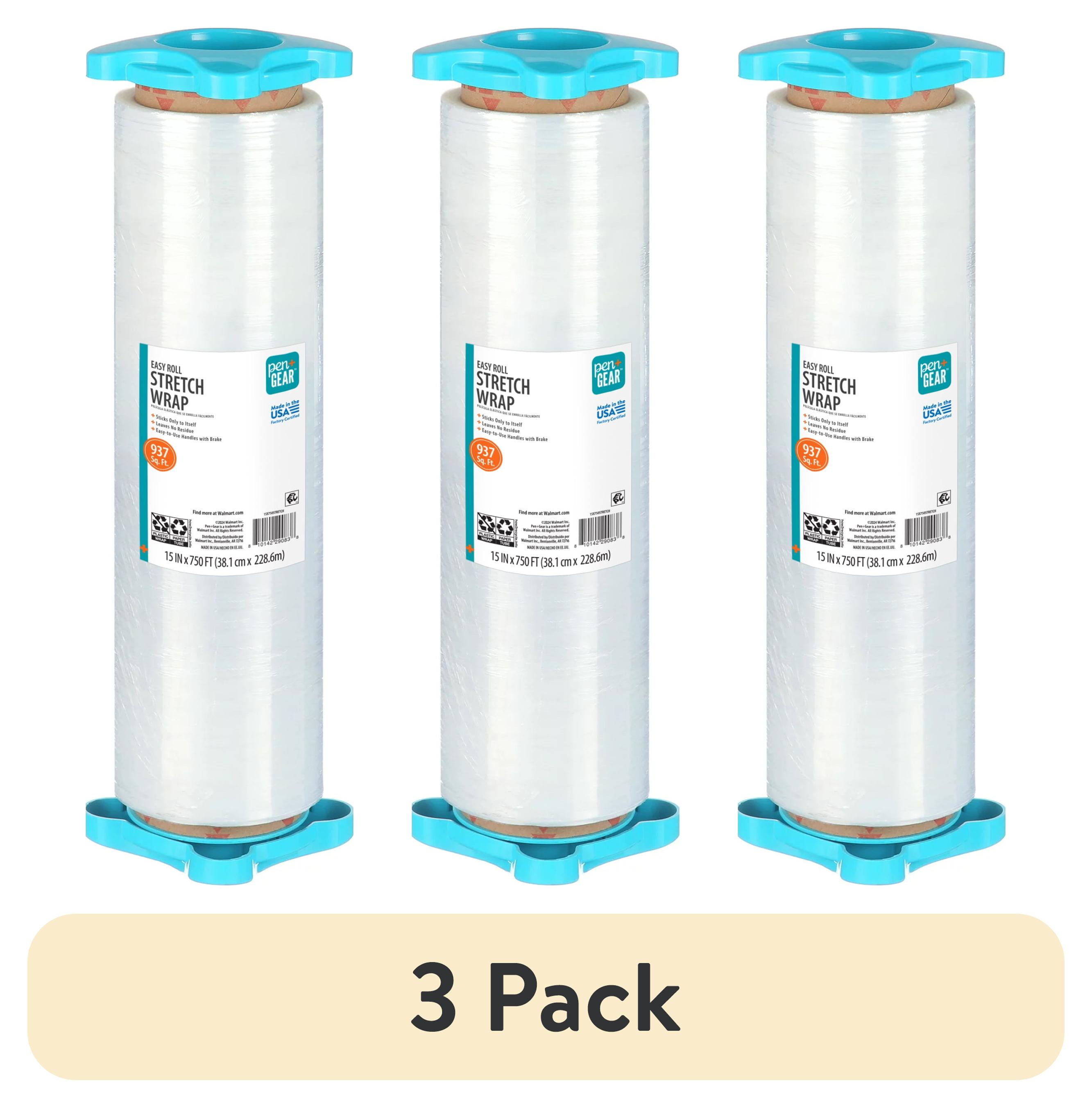 (3 pack) Pen+Gear Easy Roll Stretch Wrap, 15 in x 750 ft, Easy Unwind, Clear, 1 Roll - Walmart.com