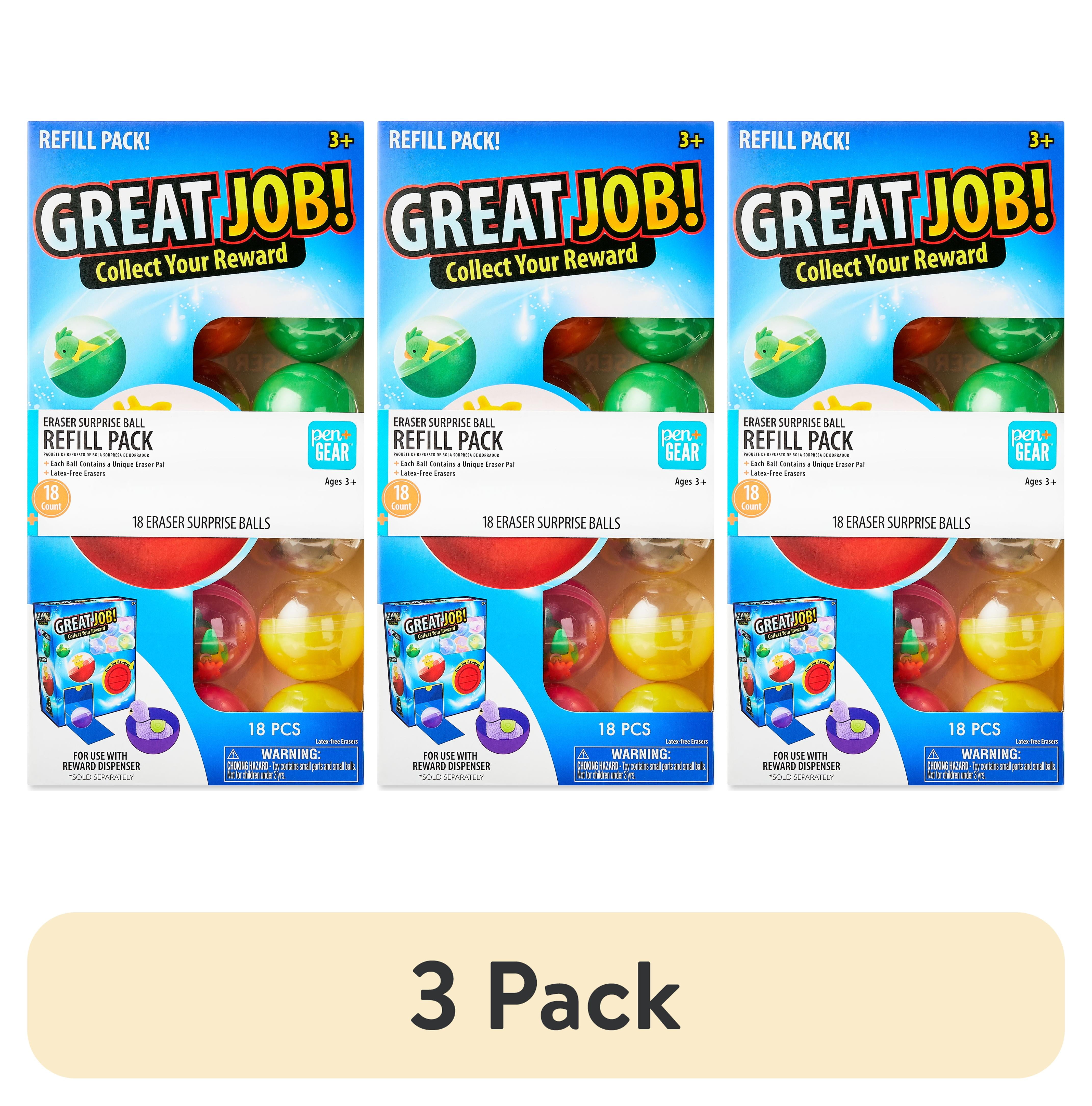 (3 pack) Pen+Gear Eraser Pals Surprise Ball Refill Pack, 18 Count ...