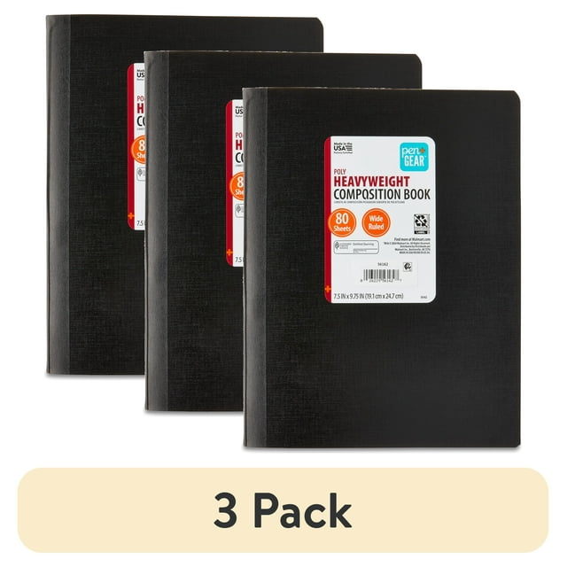 (3 pack) Pen+Gear Heavyweight Wide Ruled Poly Composition Book, 7.5 in ...