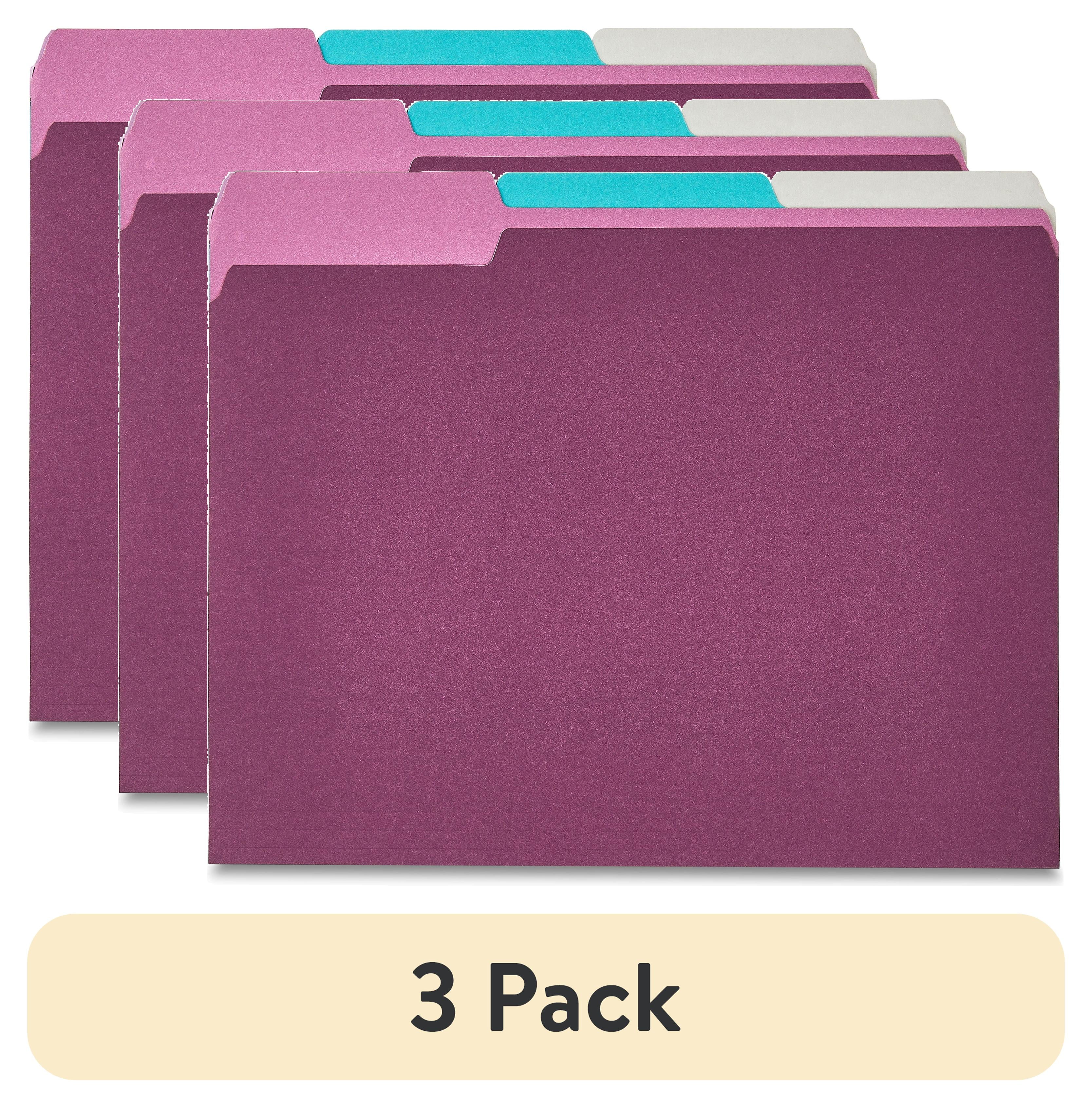 (3 pack) Pen+Gear Jewel Tone File Folders, Letter Size, Assorted Colors ...