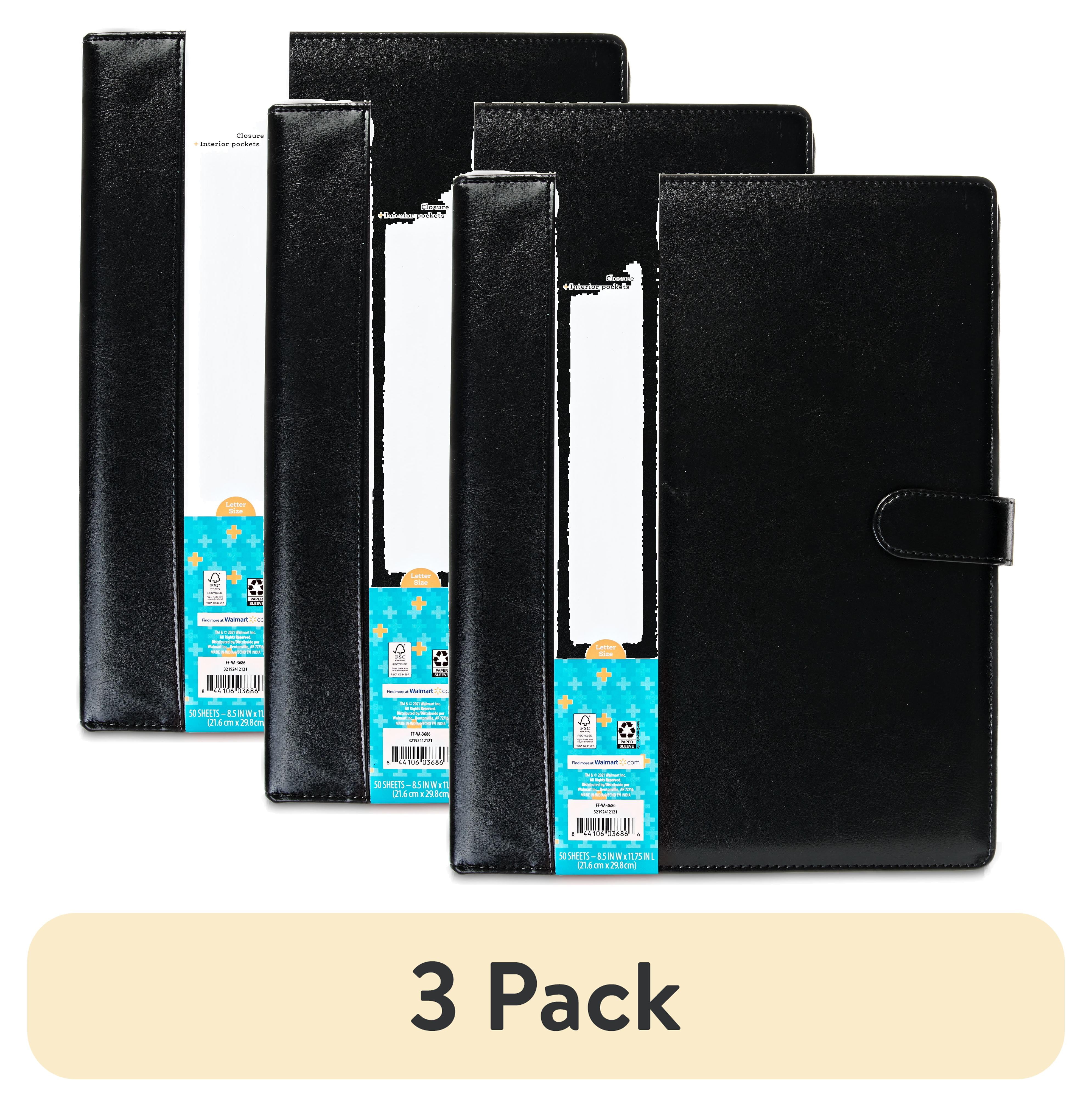 (3 pack) Pen+Gear Leatherette Padfolio with Writing Pad, Black ...