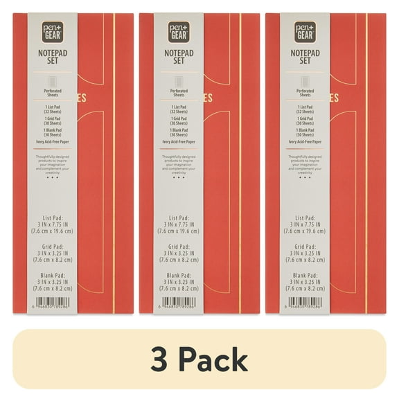Pen+Gear Acrylic Notepad Set, 6.3 in x 4.4 in x 1.5 in, 300 Sheets ...