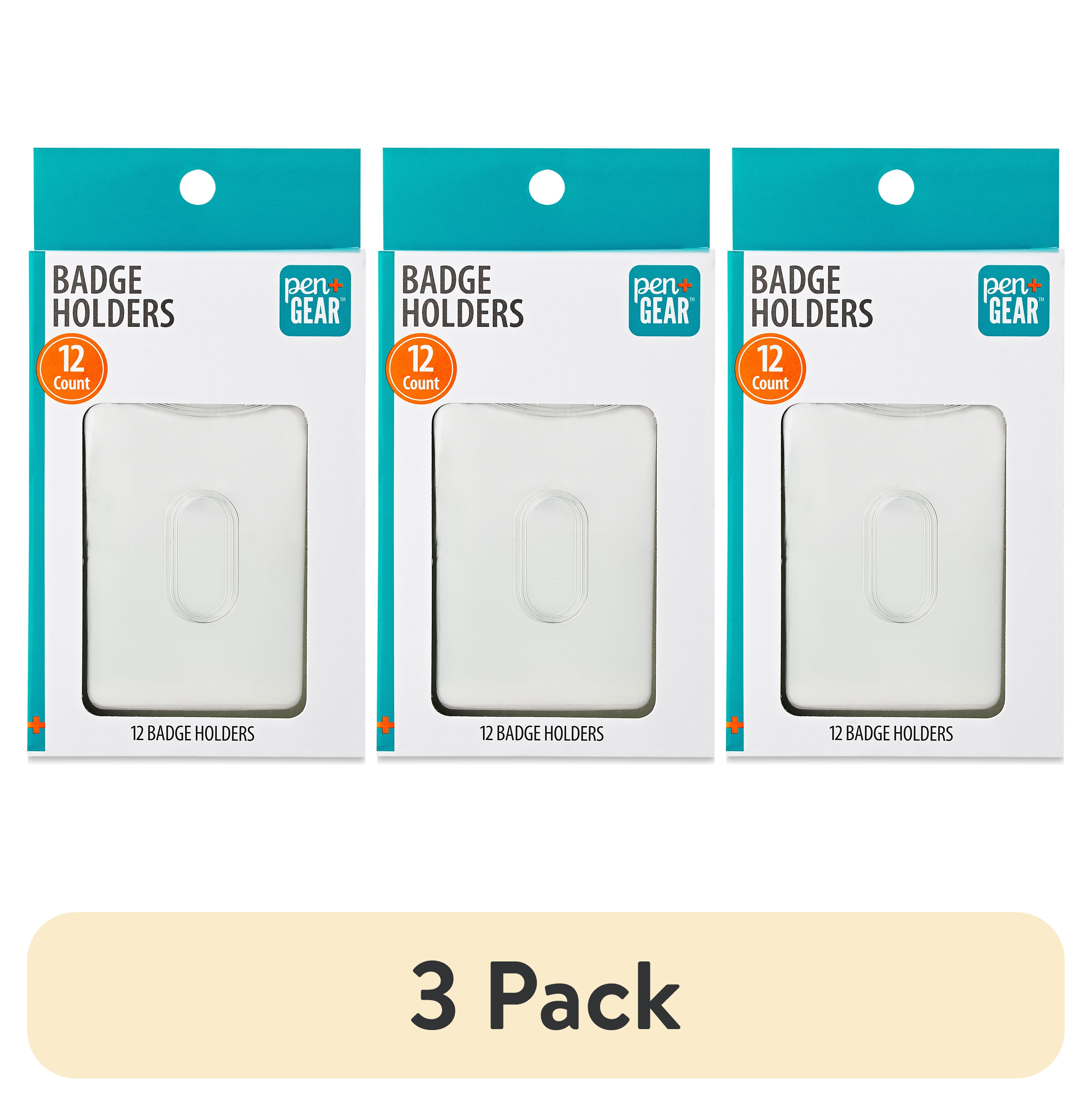 (3 pack) Pen+Gear Plastic Badge Holders, Clear, 12 Count - Walmart.com