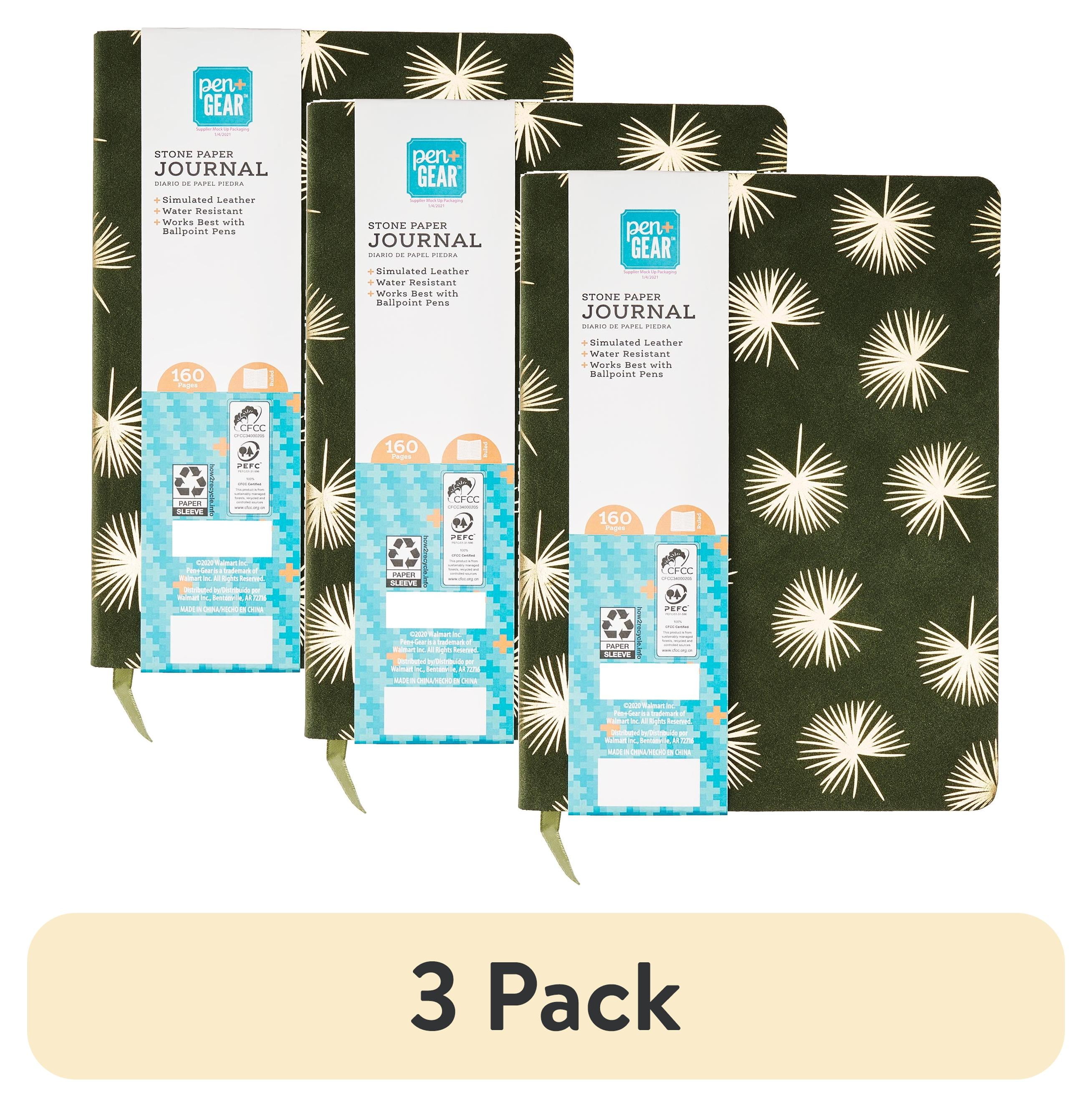 (3 pack) Pen + Gear Stone Paper Journal, Flower, 80 Pages - Walmart.com