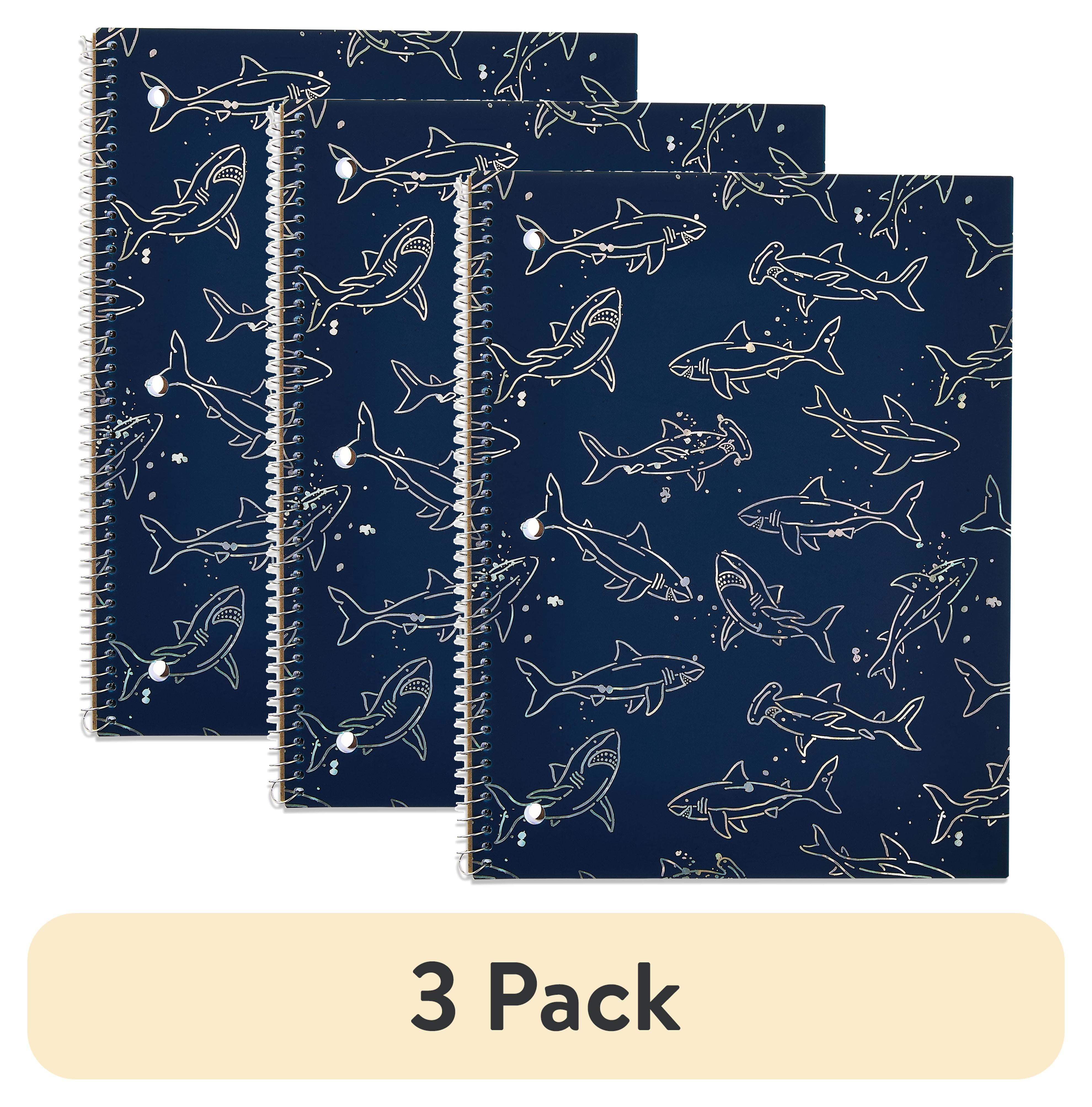 (3 pack) Pen + Gear Wide Ruled Poly Notebook, 8" x 10.5", Blue Sharks ...