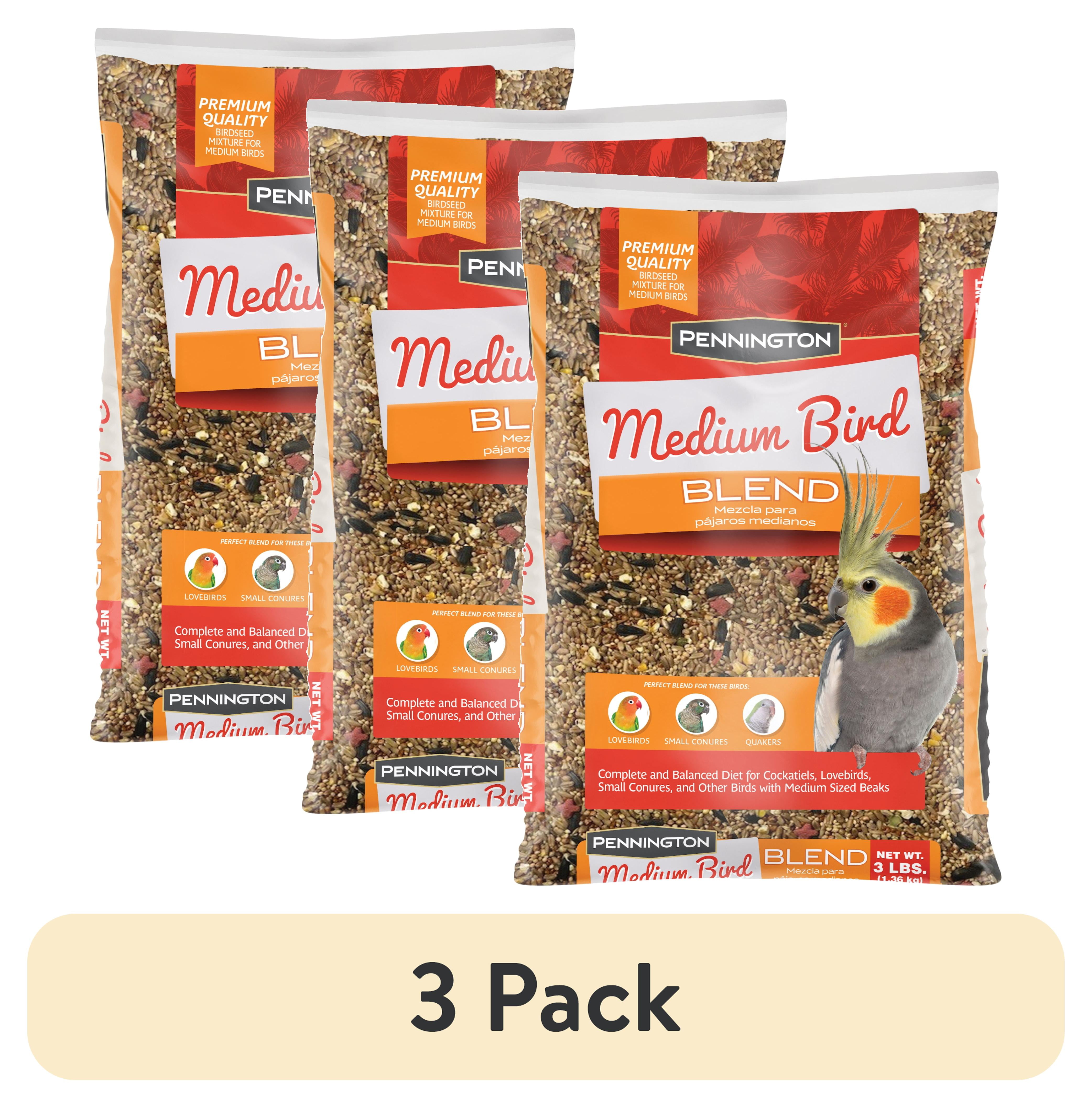 (3 pack) Pennington Medium Bird Blend Bird Food for Cockatiels, Love ...