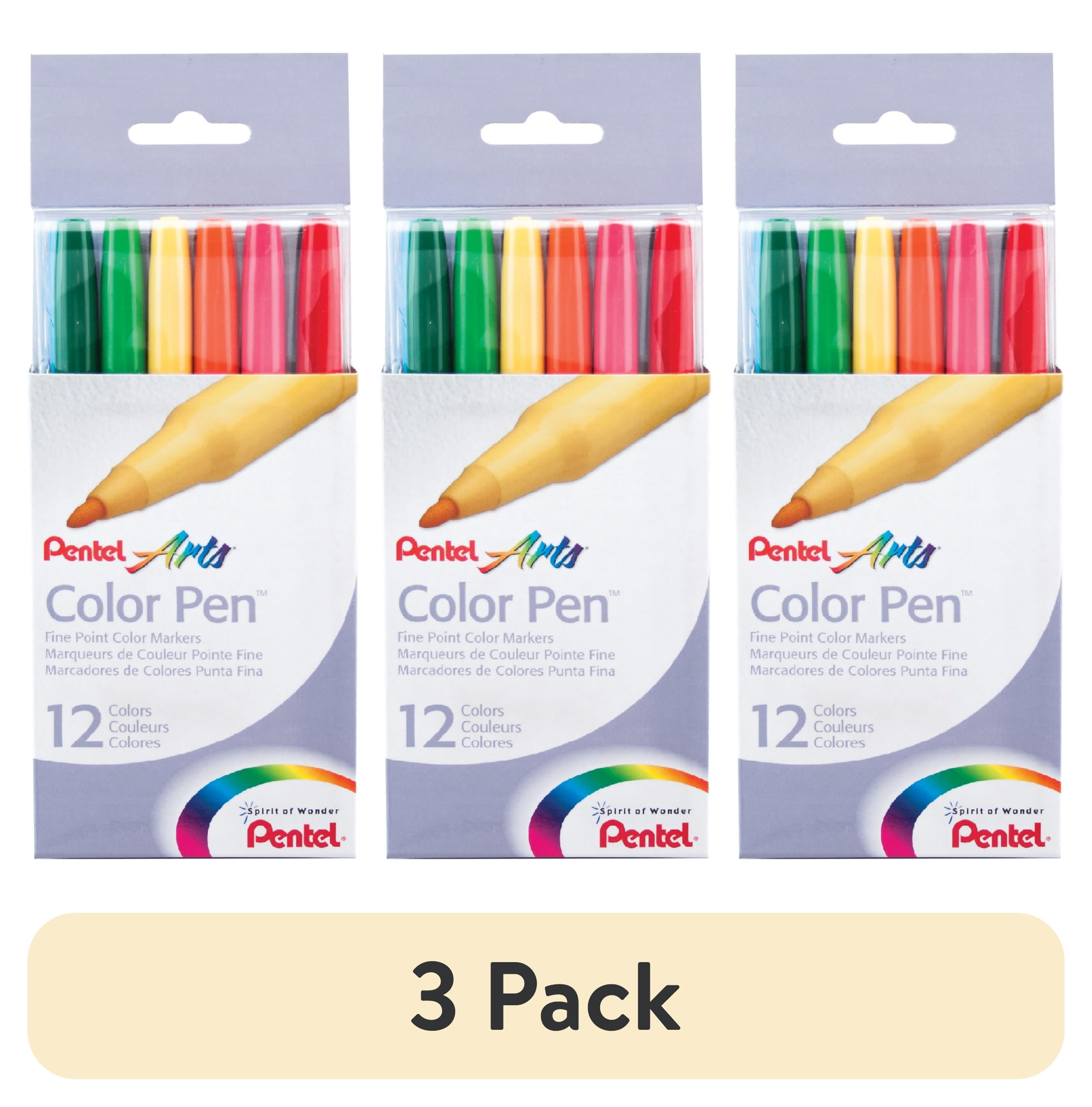 (3 pack) Pentel Color Pen Set, 12-Colors - Walmart.com