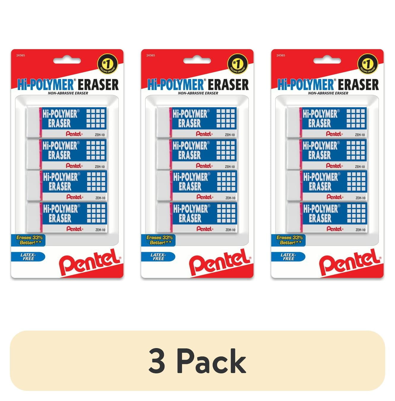 (3 pack) Pentel Hi-Polymer Pencil Block Eraser, White, 4 Pack - Walmart.com