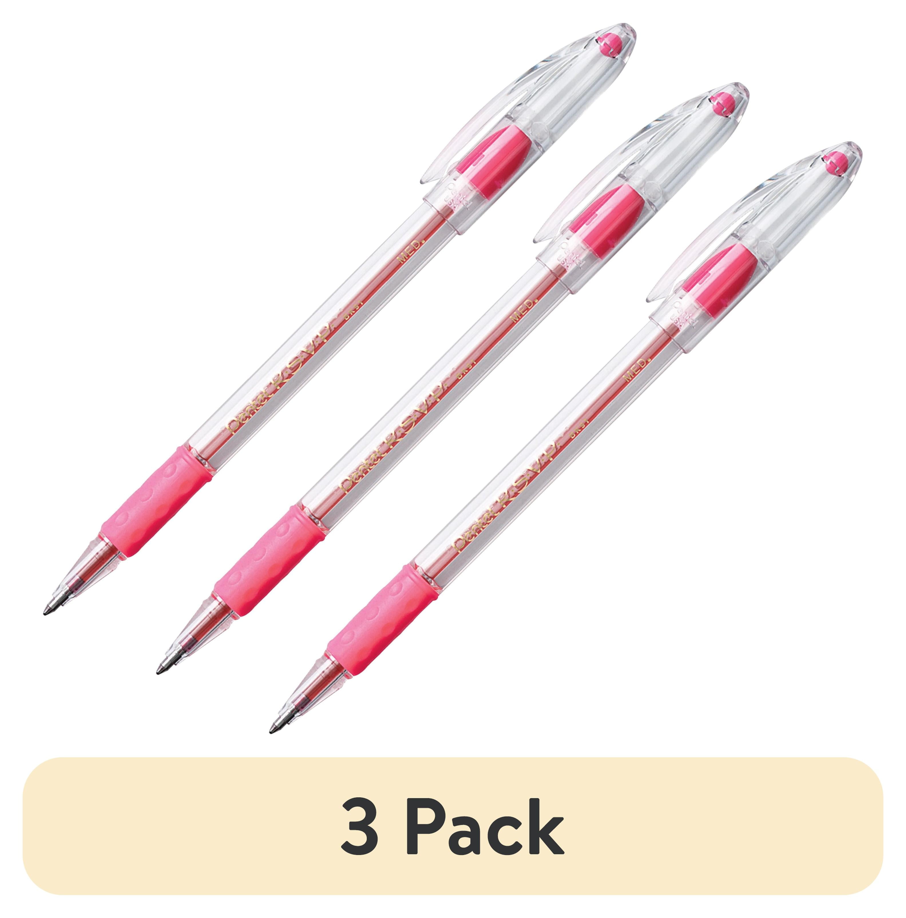 (3 pack) Pentel, PENBK91P, R.S.V.P Pink Medium Point Ballpoint Pen, 12 ...