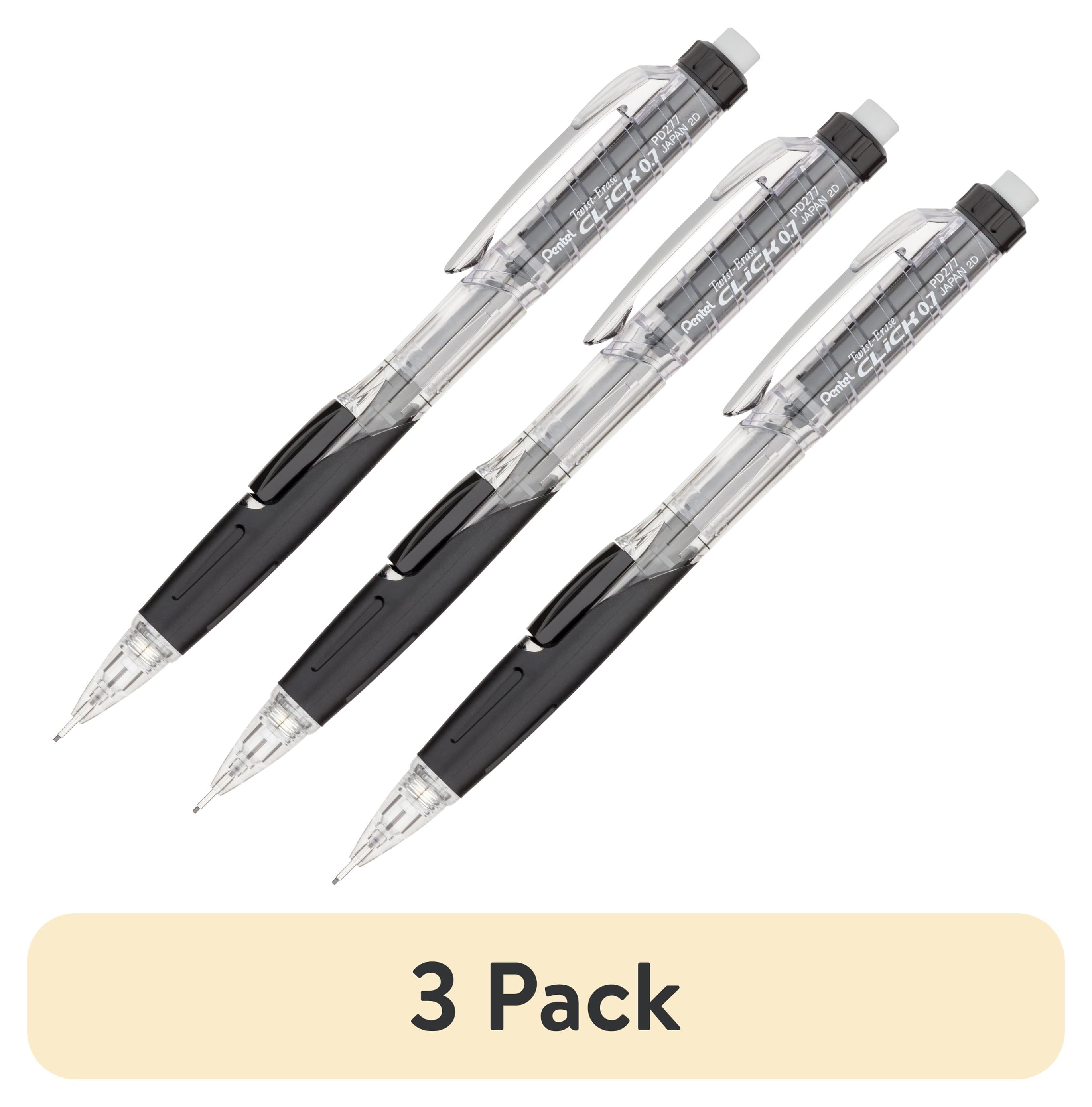 (3 pack) Pentel Twist-Erase Click Mechanical Pencil (0.7mm) Clear ...