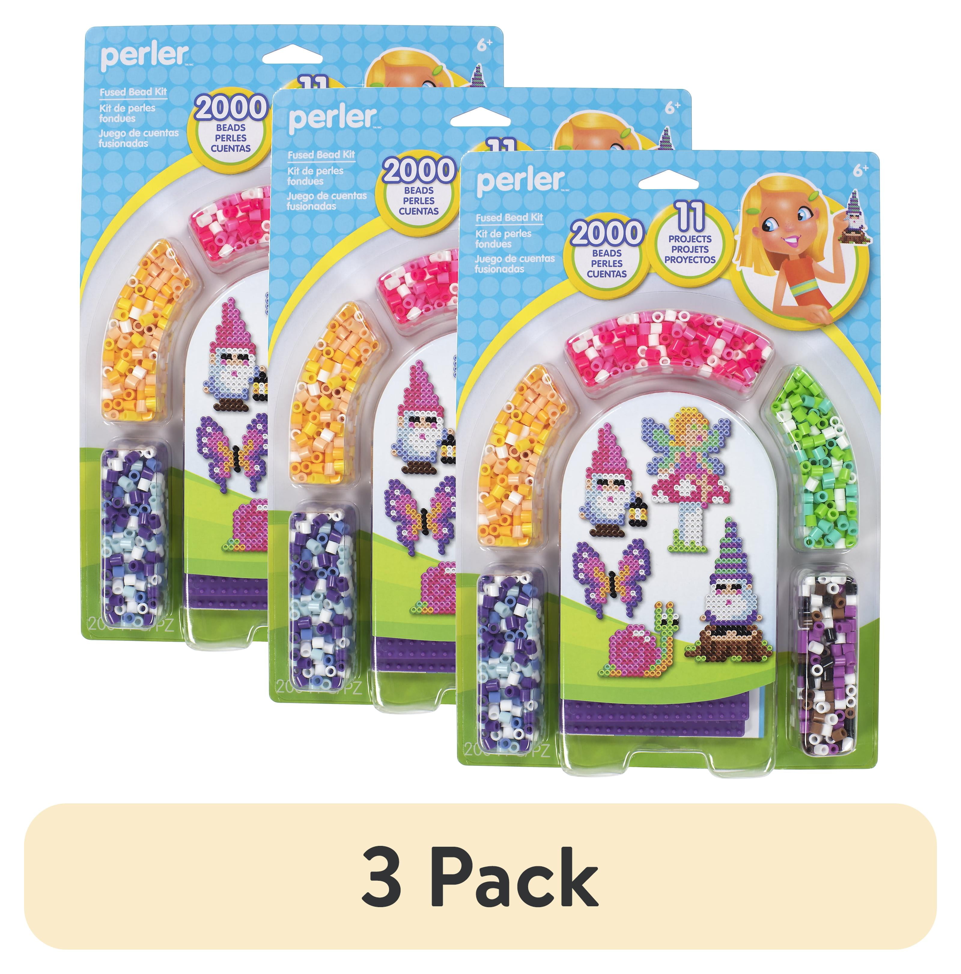 (3 pack) Perler Garden Friends Fused Bead Activity Kit, 2004 Pieces ...