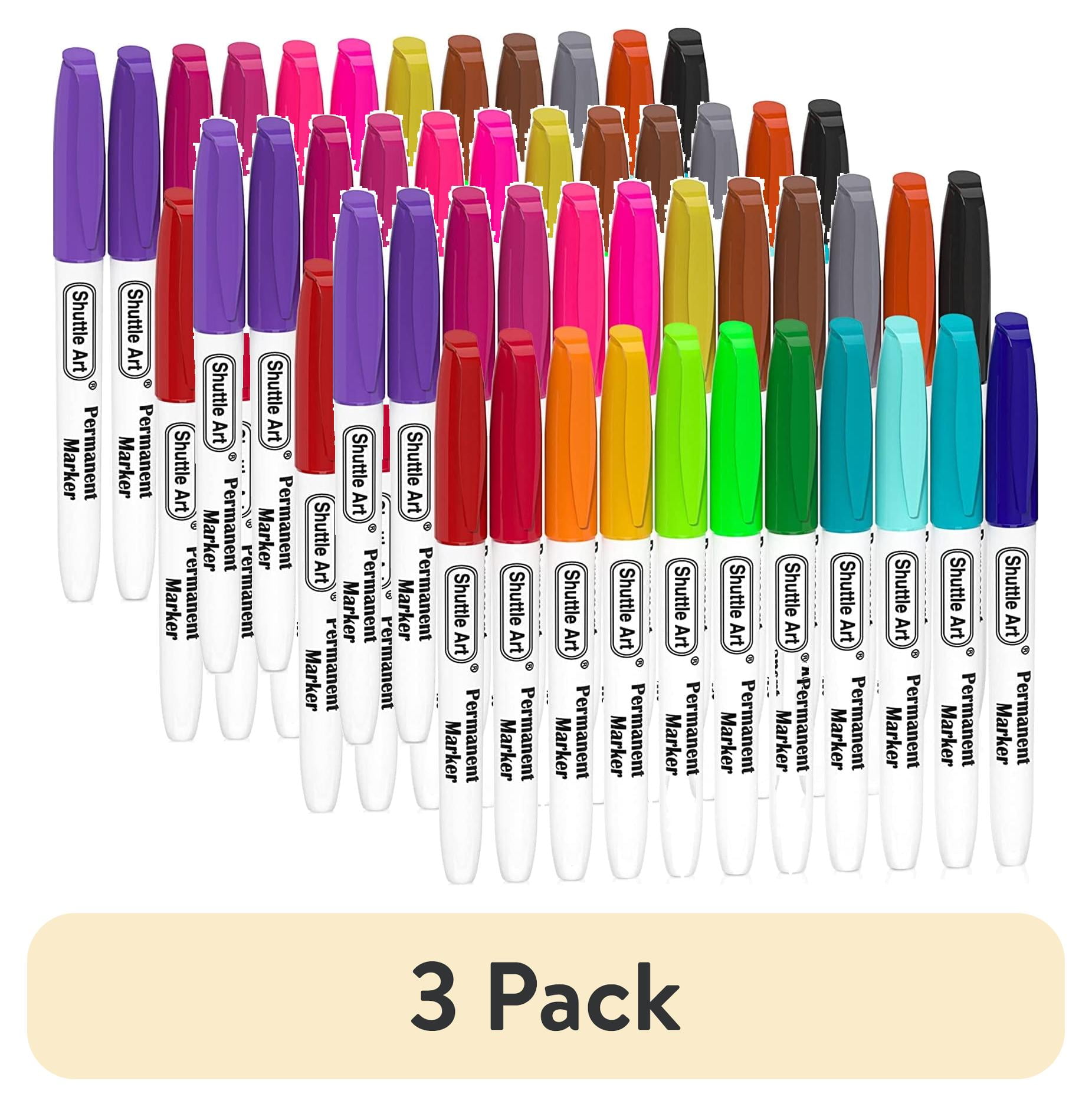 (3 pack) Permanent Markers, Shuttle Art 24 Colors Fine Point Assorted ...