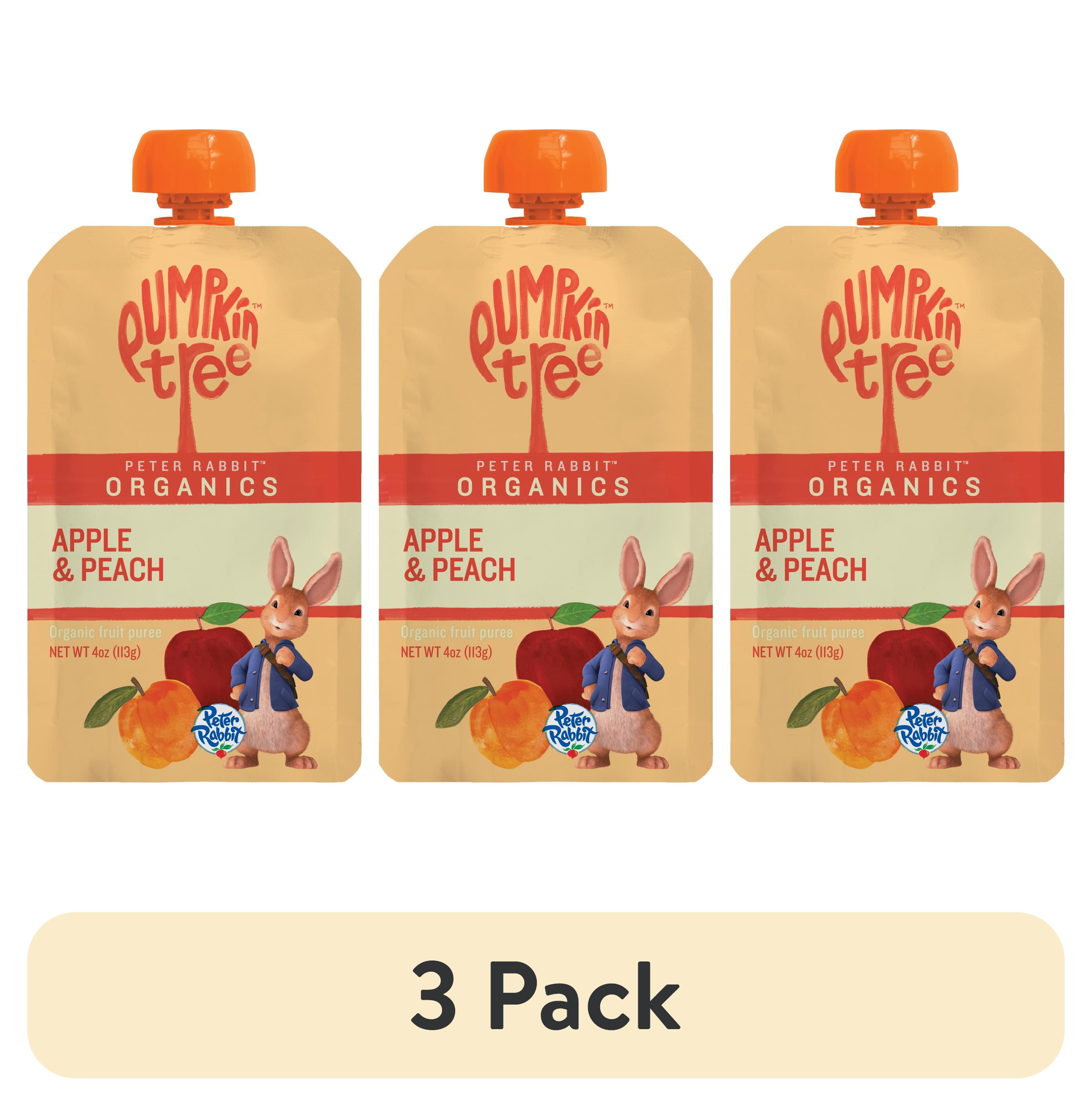 (3 pack) Peter Rabbit Apple & Peach Organic Fruit Puree, 4 oz Toddler ...