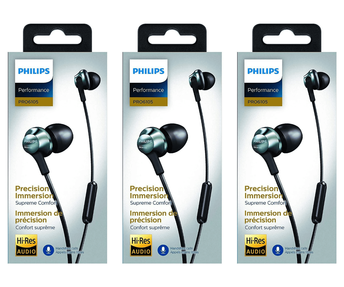 (3 pack) Philips Noise Cancelling Headphones Wired Earbuds In-Ear ...