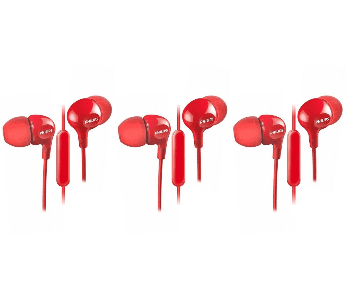 (3 pack) Philips SHE3590RD Music Colors In-Ear Headphones Earphones ...