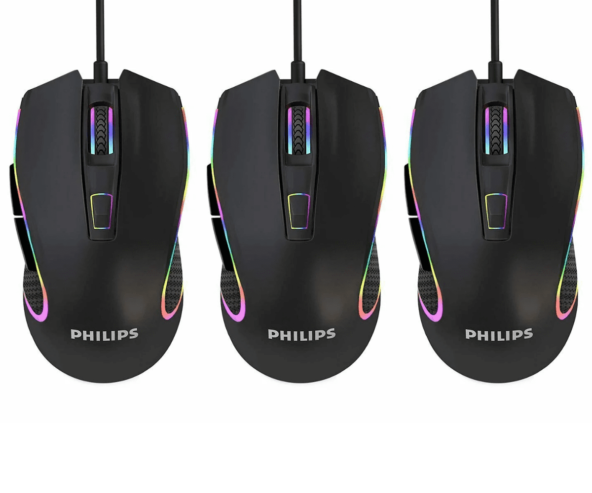 (3 pack) Philips Wired PC Gaming Mouse RGB Backlit USB for Windows PC ...
