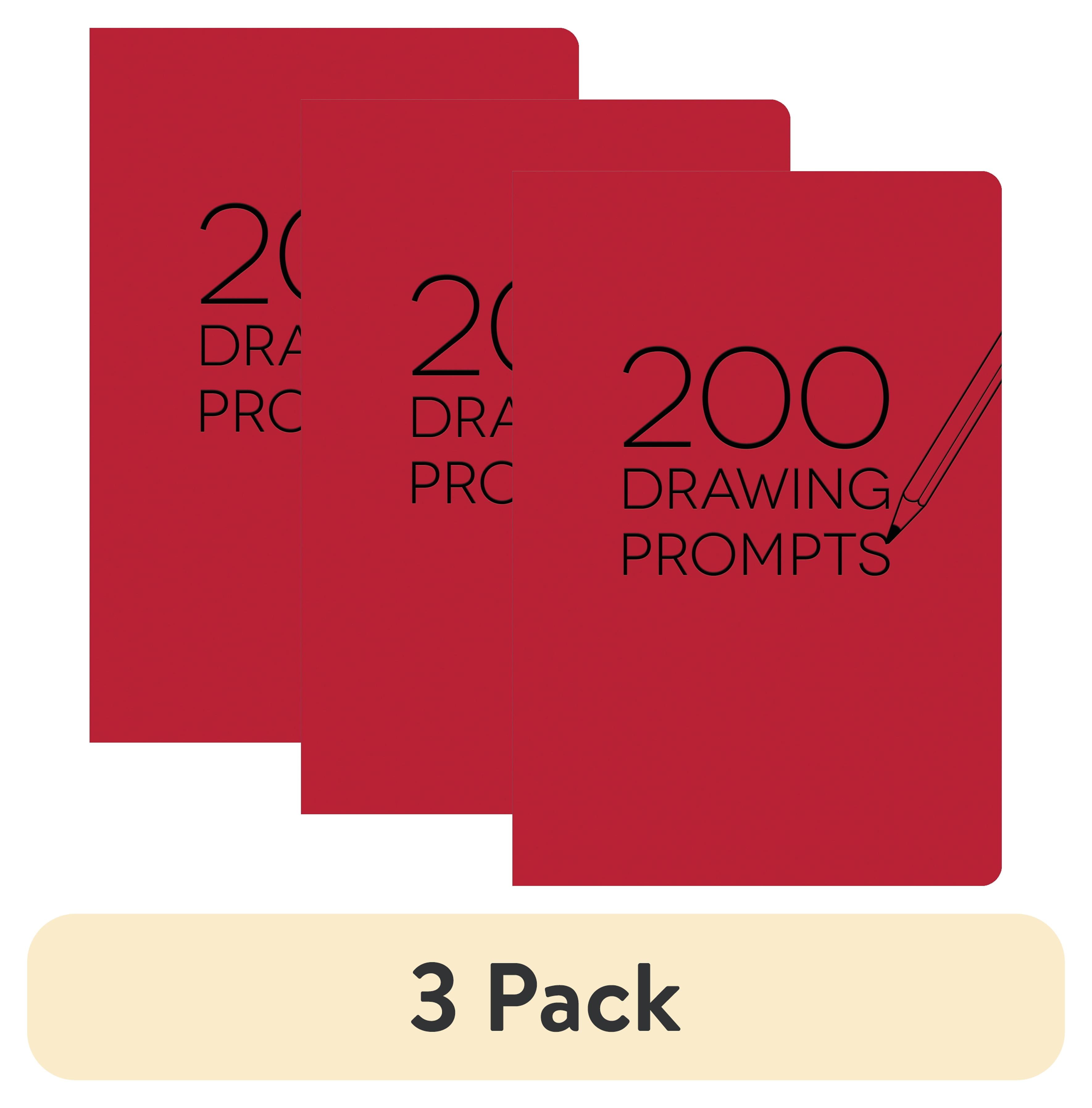 (3 pack) Piccadilly 200 Drawing Prompts, Sketch Journal for 12 Years ...