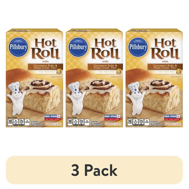 (3 pack) Pillsbury Hot Roll Mix, 16 oz Box - Walmart Business Supplies
