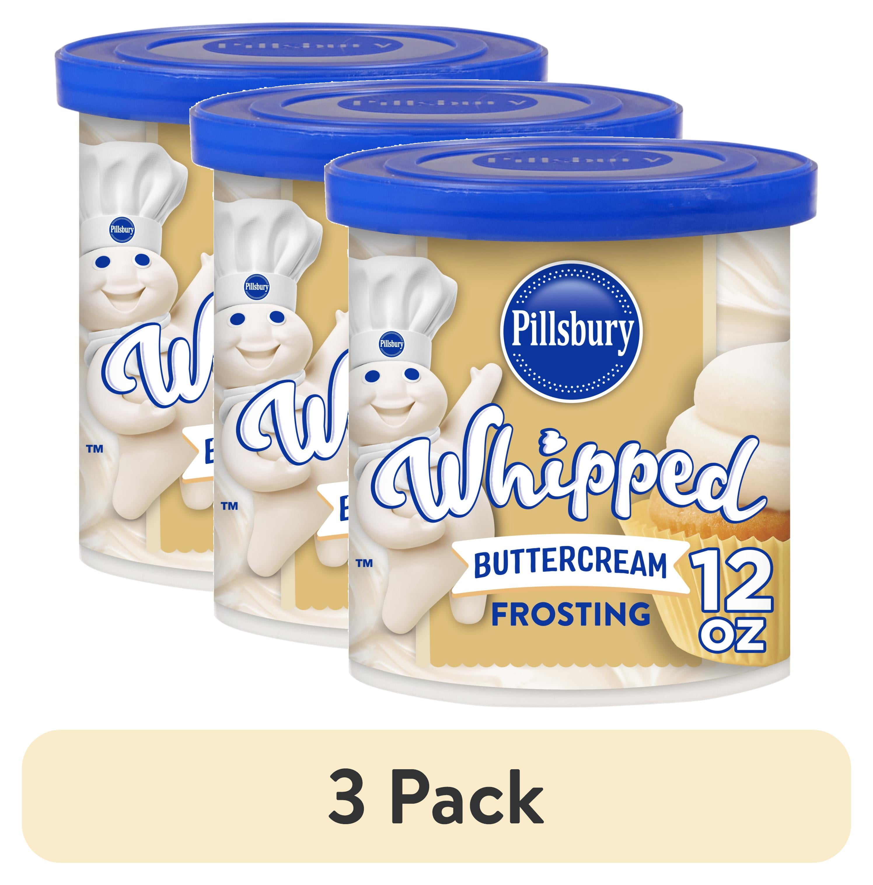 (3 pack) Pillsbury Whipped Buttercream Frosting, 12 oz Tub - Walmart.com
