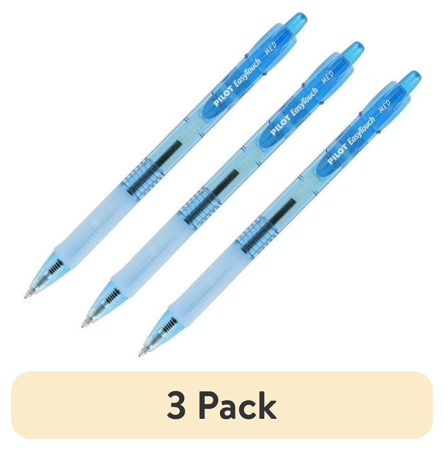 (3 pack) Pilot Easy Touch Retractable Ballpoint Pen, Neon Blue, Medium ...