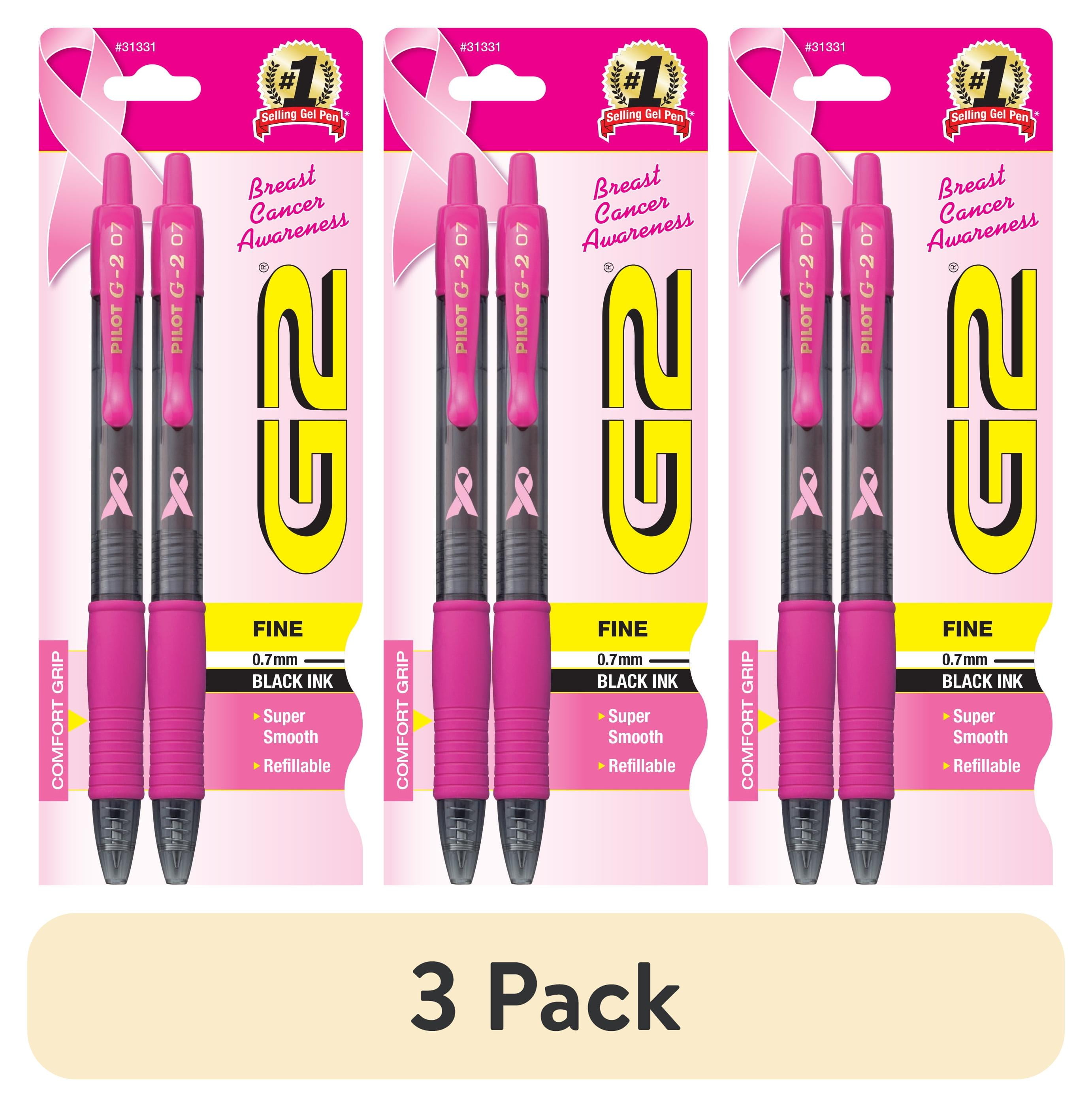 (3 pack) Pilot G2 BCA (Breast Cancer Awareness) Premium Retractable Gel ...
