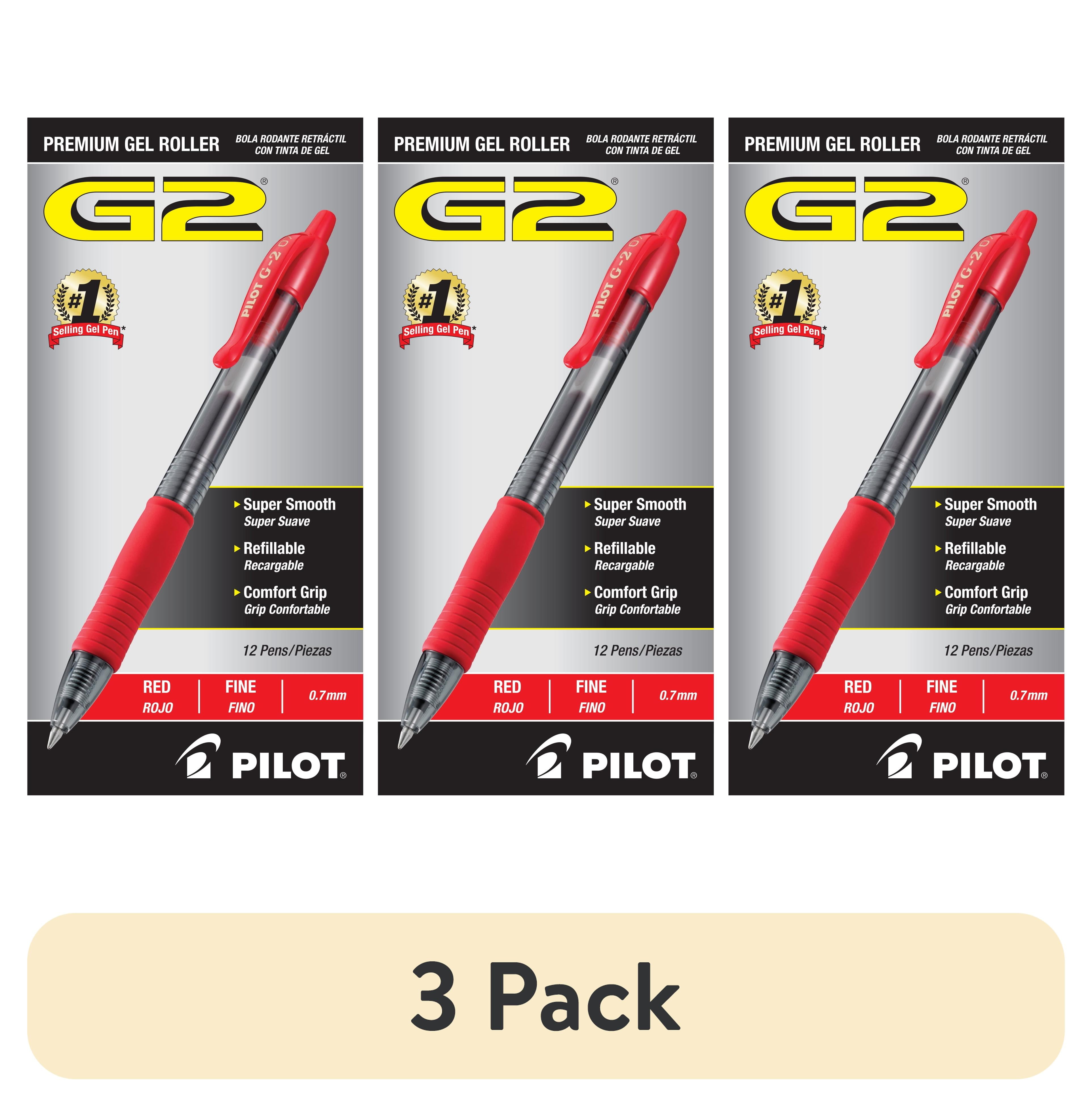 (3 pack) Pilot G2 Premium Gel Roller Pens, Fine Point 0.7 mm, Red Pens ...