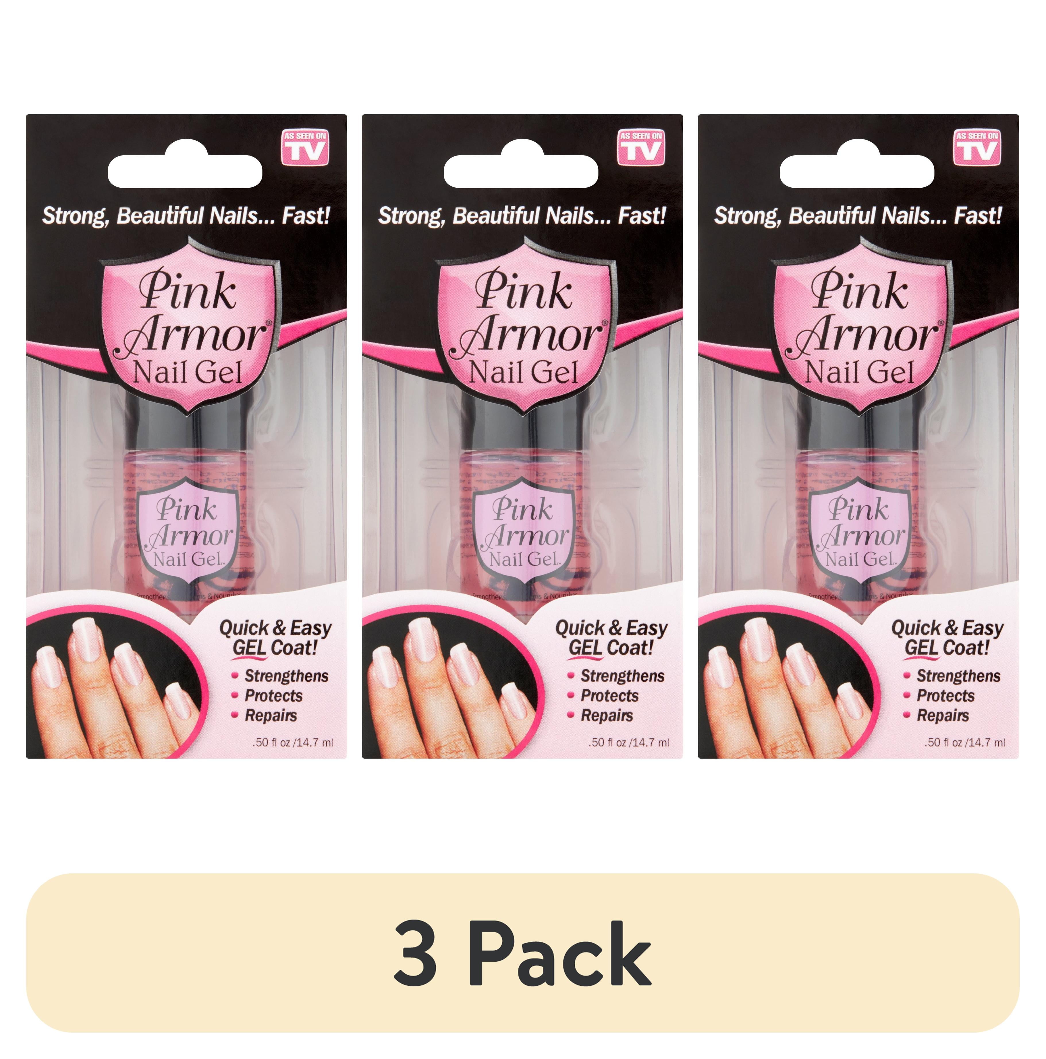 (3 pack) Pink Armor Nail Gel Polish, Strengthening Nail Polish , 0.5 fl ...