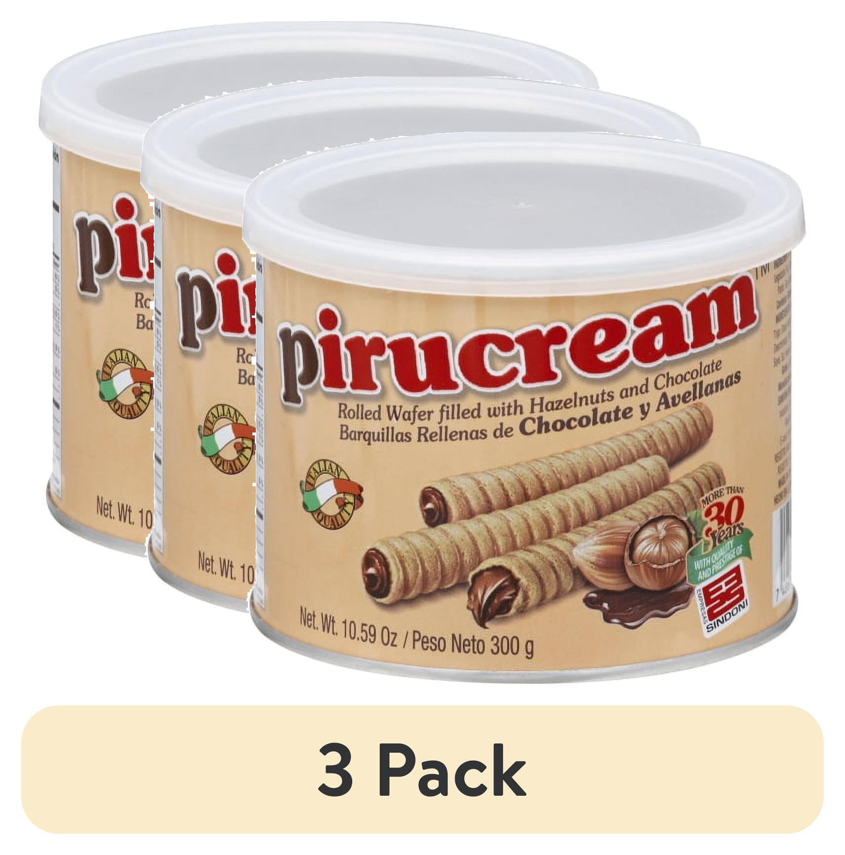 (3 pack) Pirucream Rolled Wafer Filled with Chocolate and Hazelnuts 10. ...