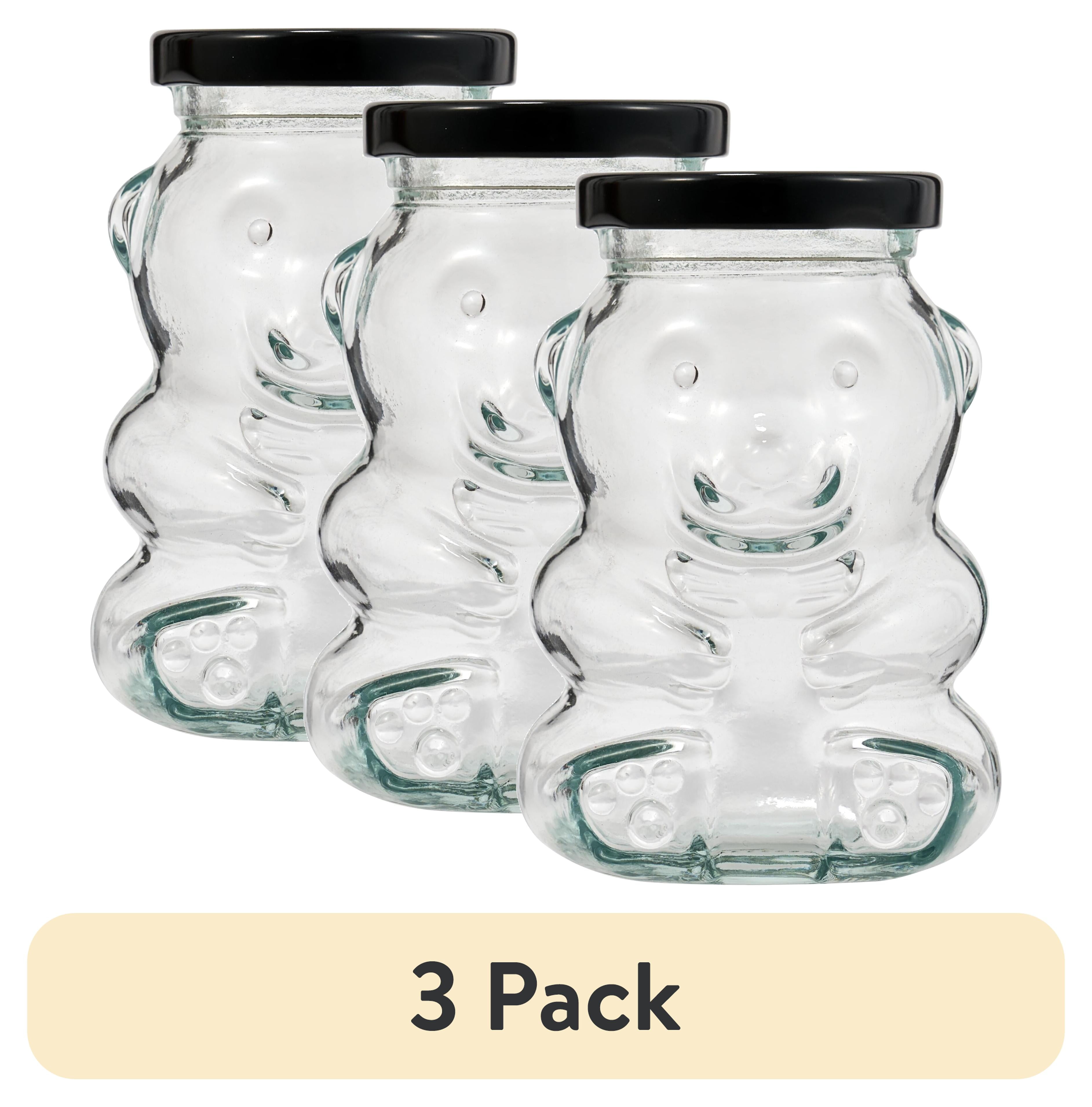 (3 pack) Plaid Surfaces Glass Bear Jar with Lid, 6.08 oz Customizable ...