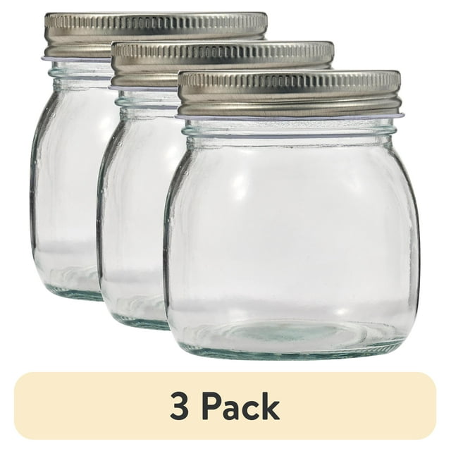 (3 pack) Plaid Surfaces Glass Mason Jar with Lid, 8 oz Customizable Jar ...