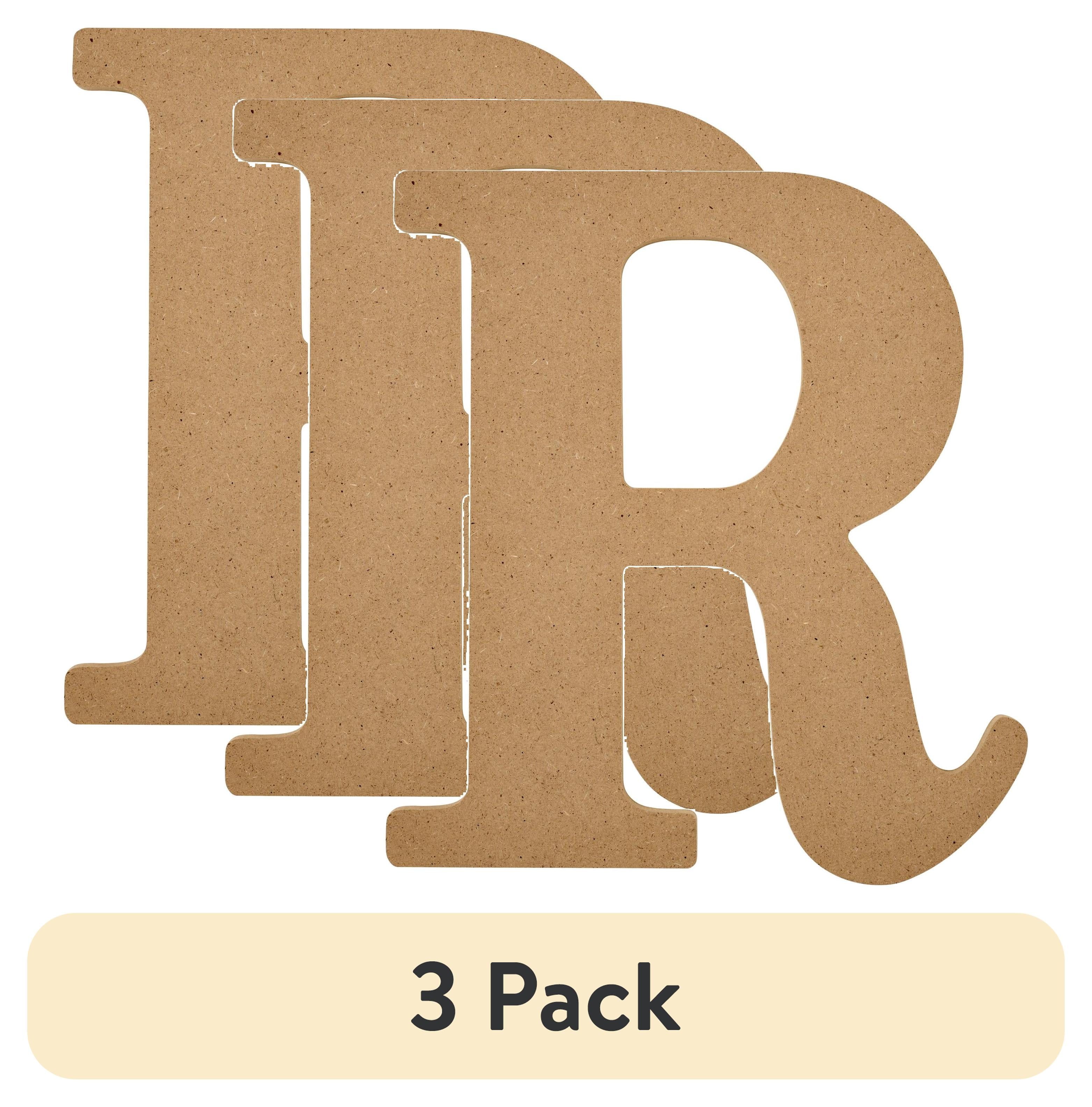 (3 pack) Plaid Unfinished Wood MDF 8" Letter for DIY Arts and Crafts, R - Walmart.com
