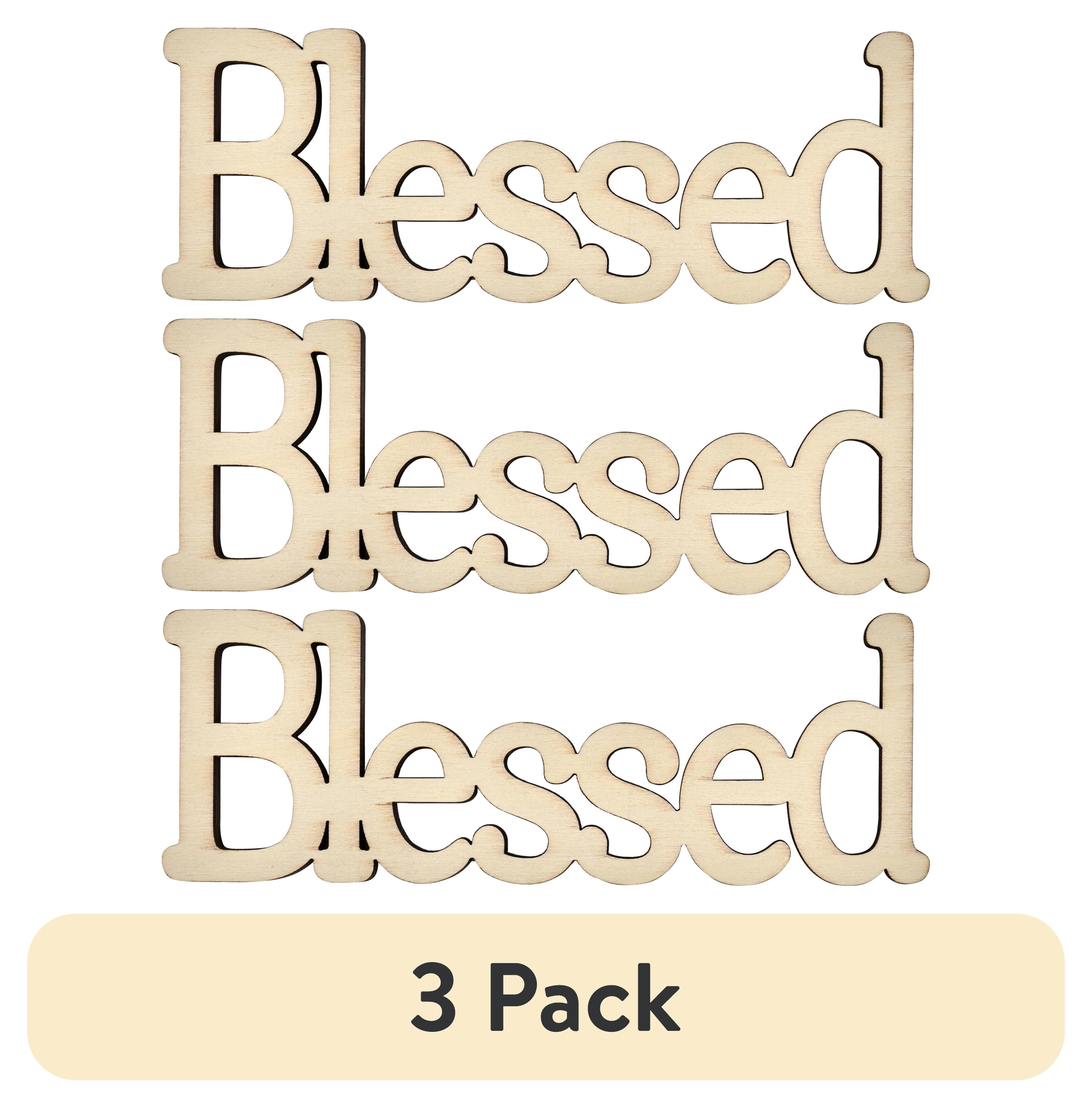 (3 pack) Plaid Unpainted Wood Surfaces, Blessed, 7" - Walmart.com