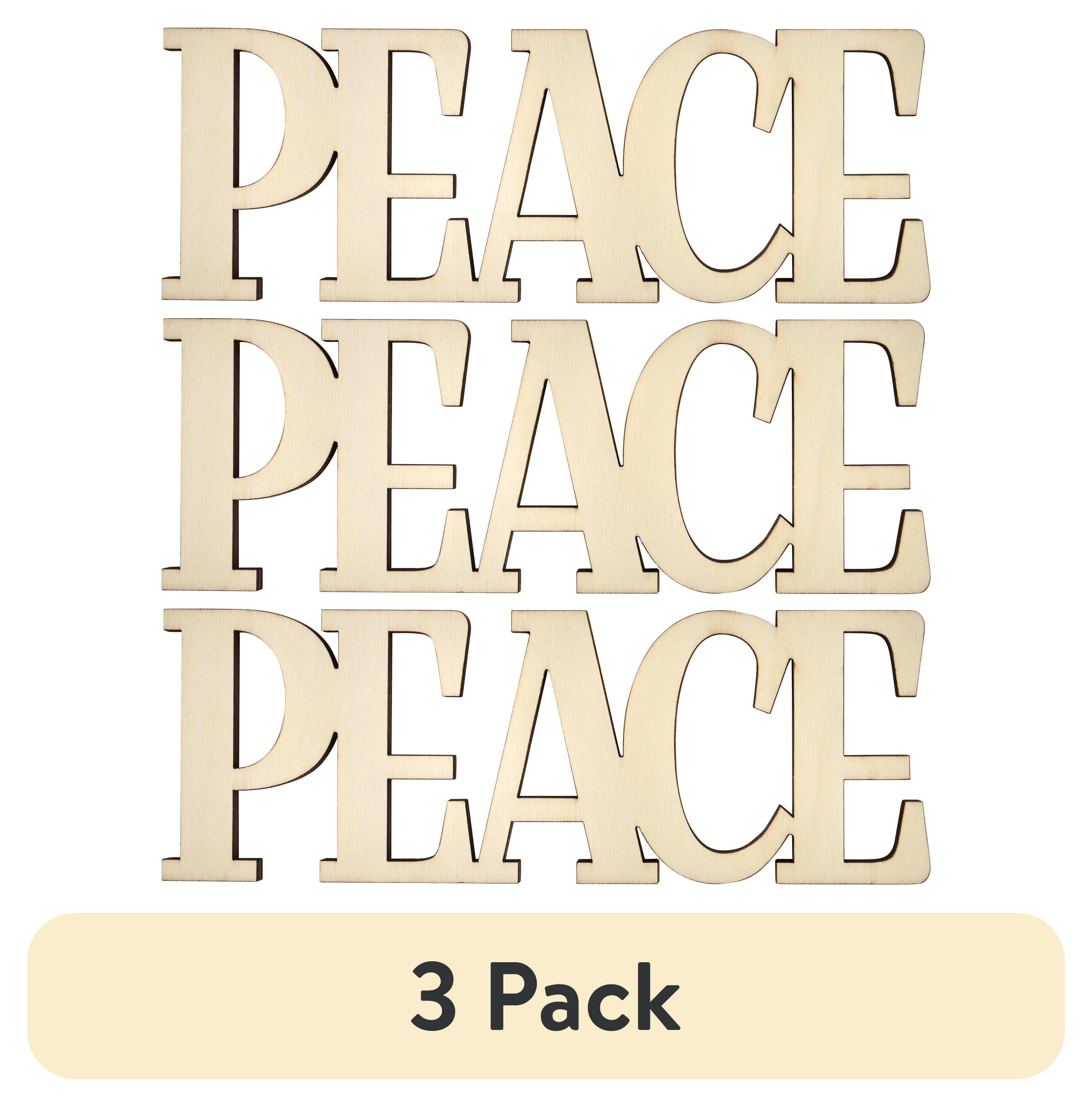 (1 pack) Plaid Unpainted Wood Surface Shape, Peace, 7" - Walmart.com