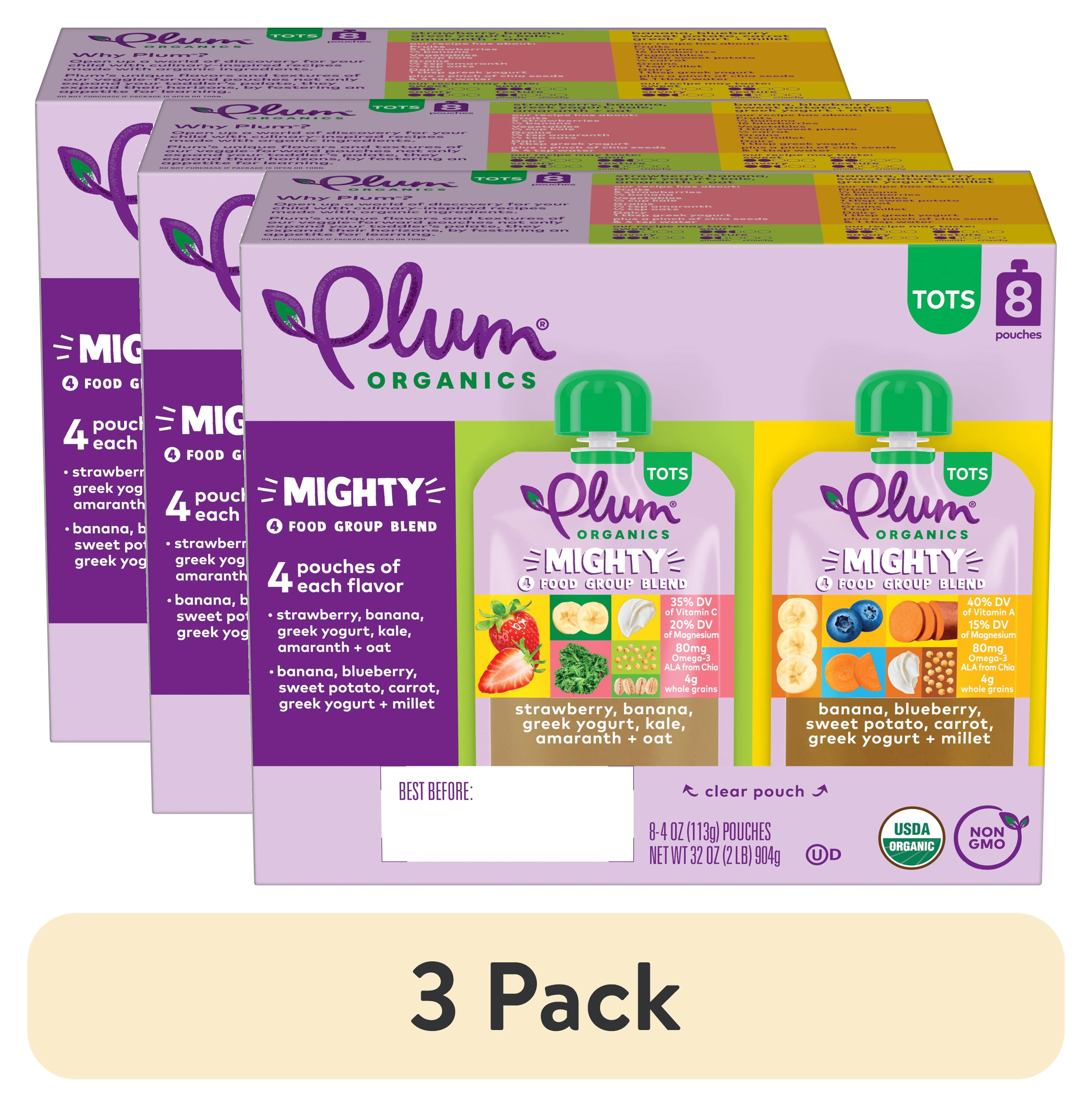(3 pack) Plum Organics® Mighty 4 Food Group Blend Strawberry/Banana ...