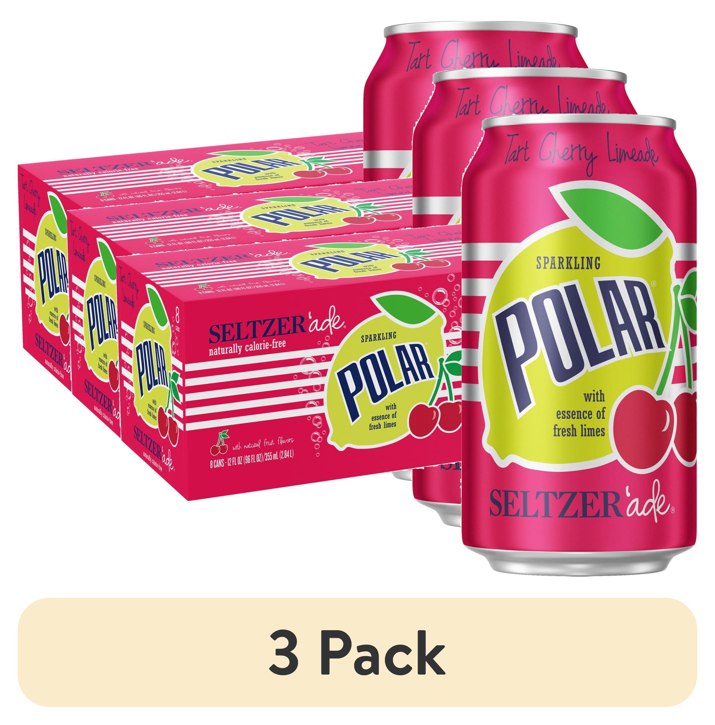 (3 pack) Polar Zero Calorie Tart Cherry Limeade Sparkling Seltzer Water, 12 fl oz, 8 Pack Cans ...