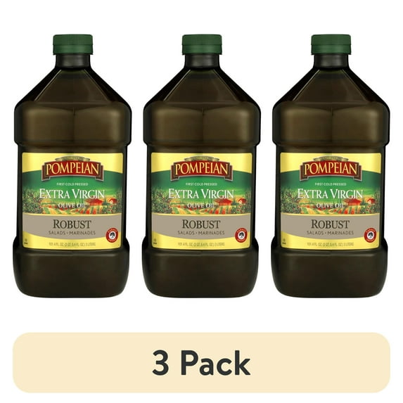 (3 pack) Pompeian Robust Extra Virgin Olive Oil - 101 fl oz - Walmart.com