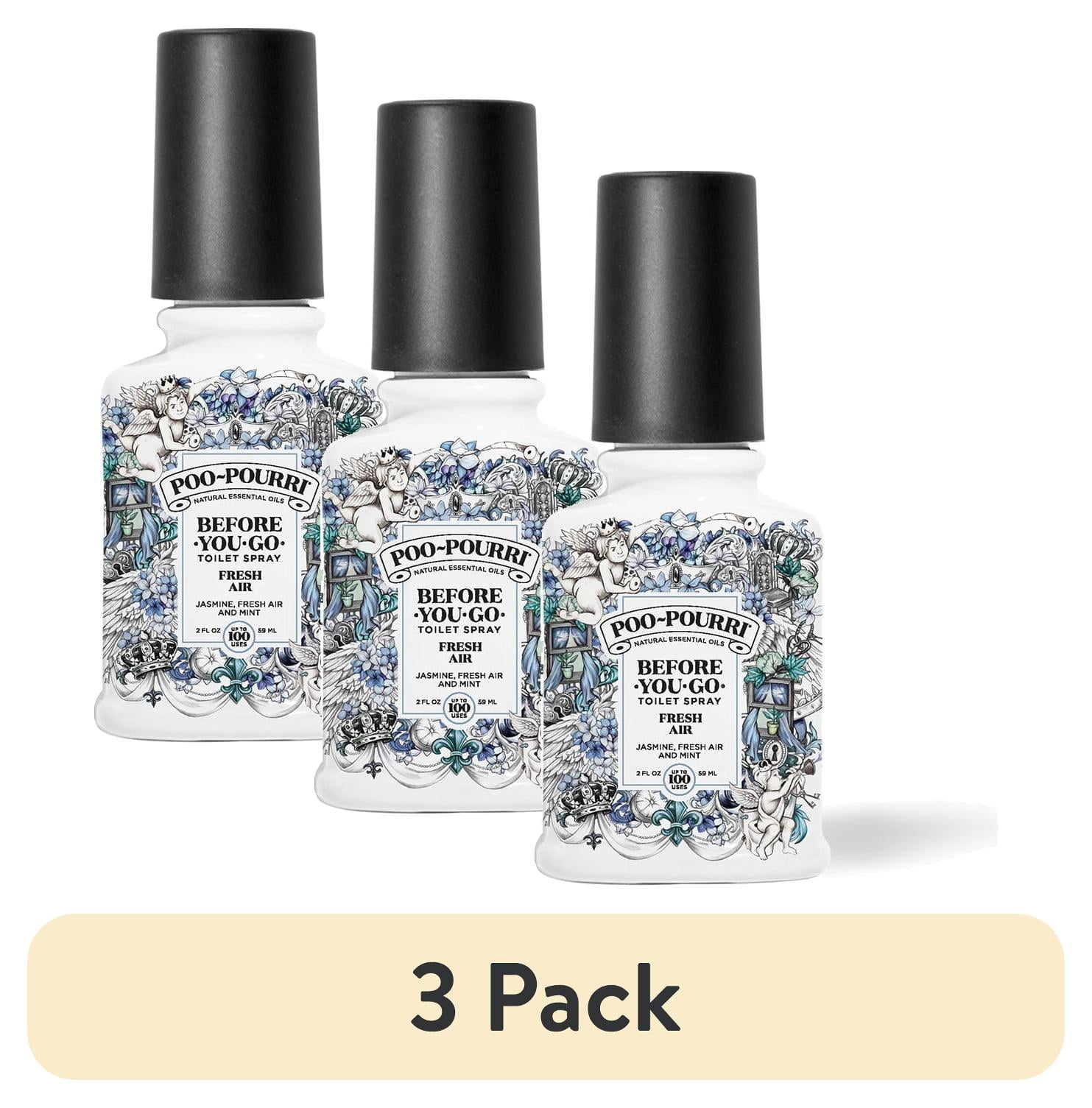 (3 pack) Poo-Pourri Fresh Air, Jasmine + Fresh Air + Mint, Toilet Spray ...