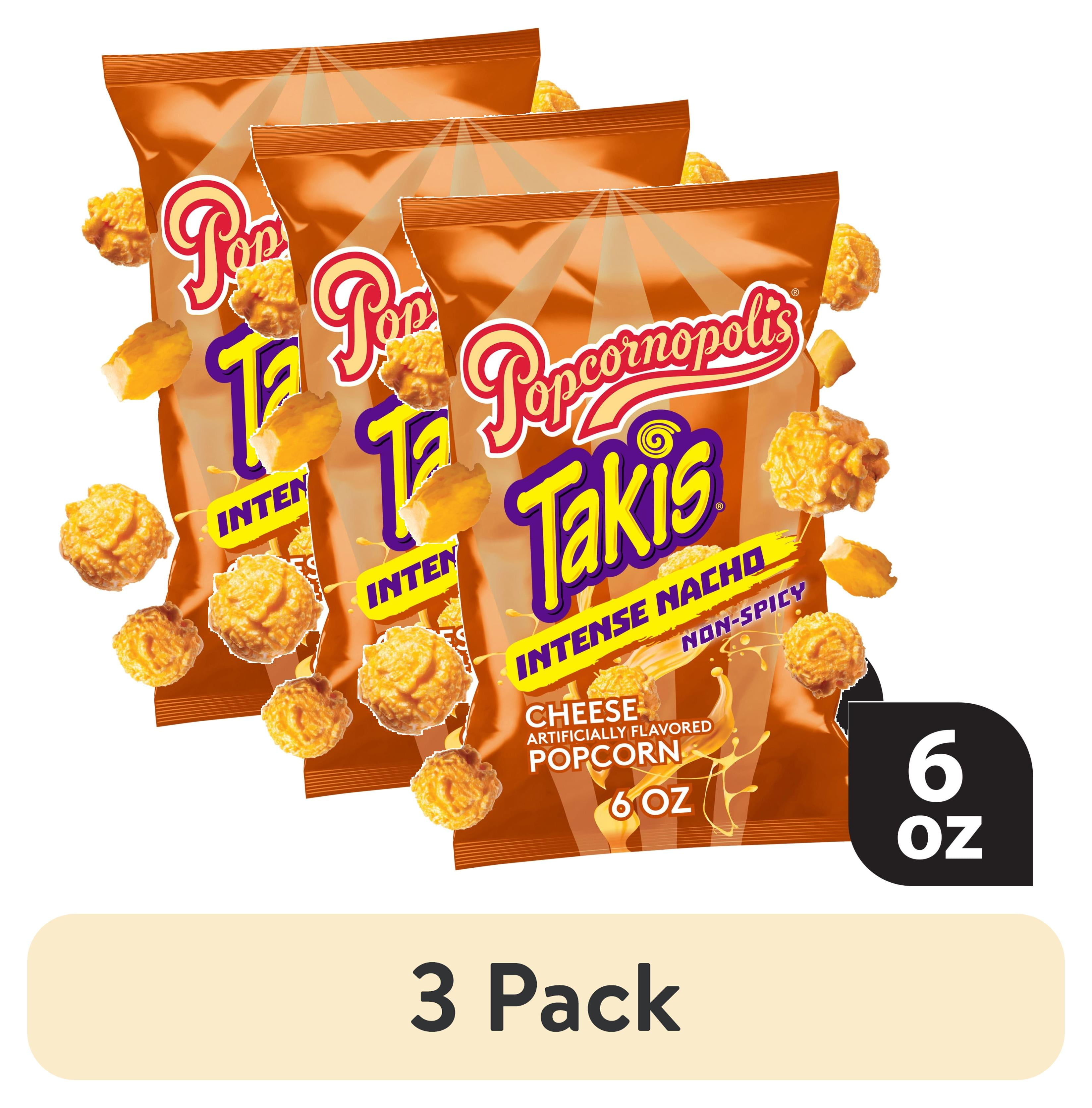 (3 pack) Popcornopolis Intense Nacho Takis 6 oz Bag, Cheese Popcorn ...