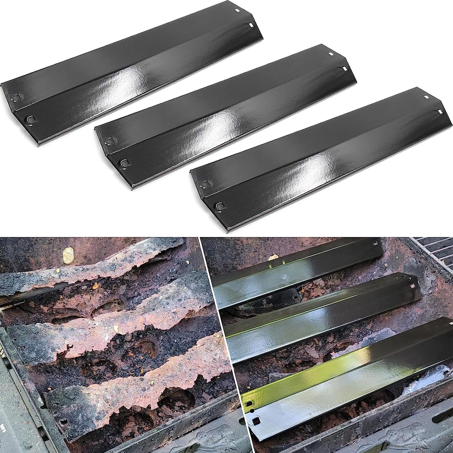 (3-pack) Porcelain Steel Heat Plate, Heat Shield, Vaporizor Bar, and ...