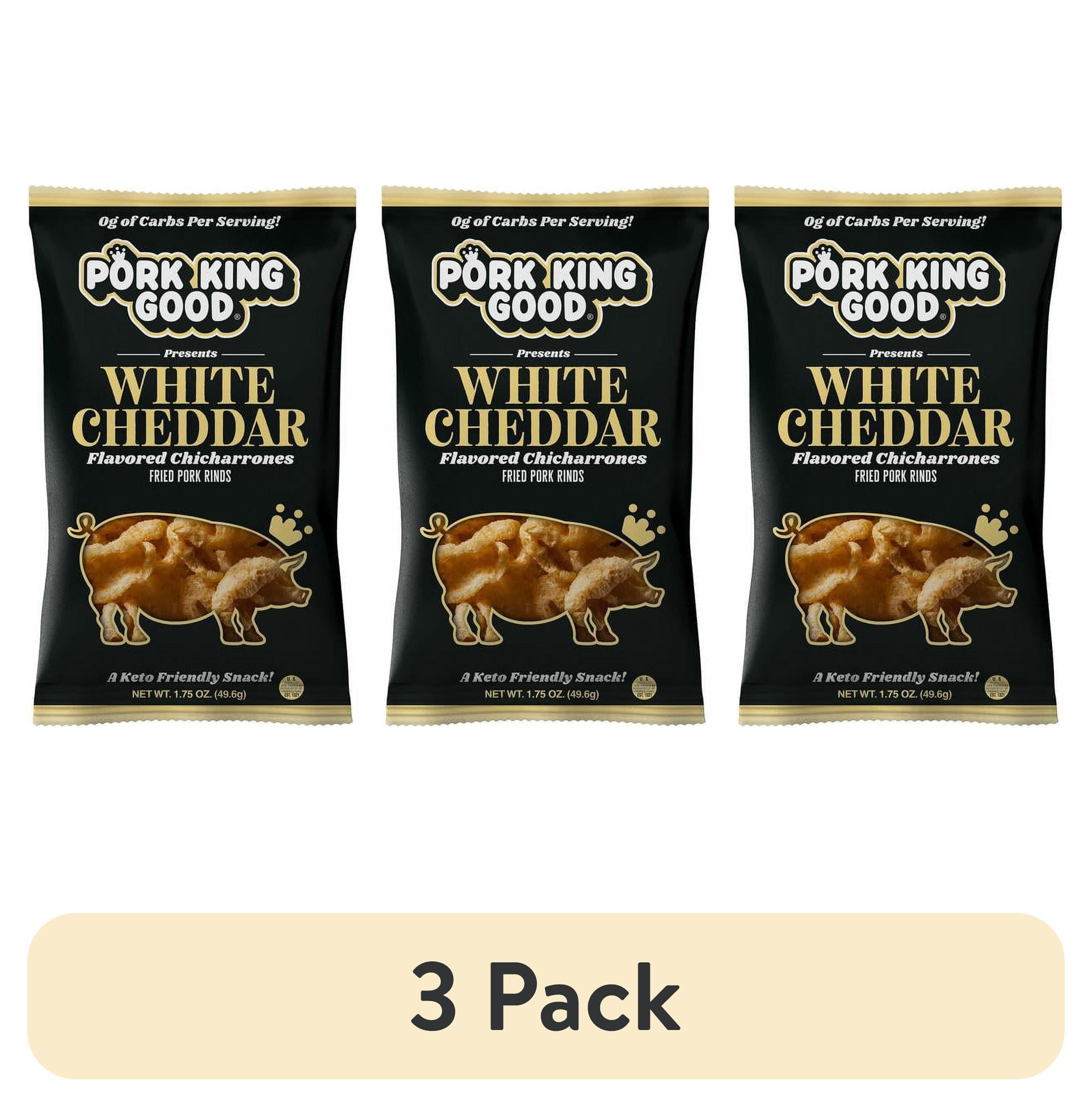 (3 pack) Pork King Good White Cheddar Pork Rinds, 1.75 oz Bag - Walmart.com