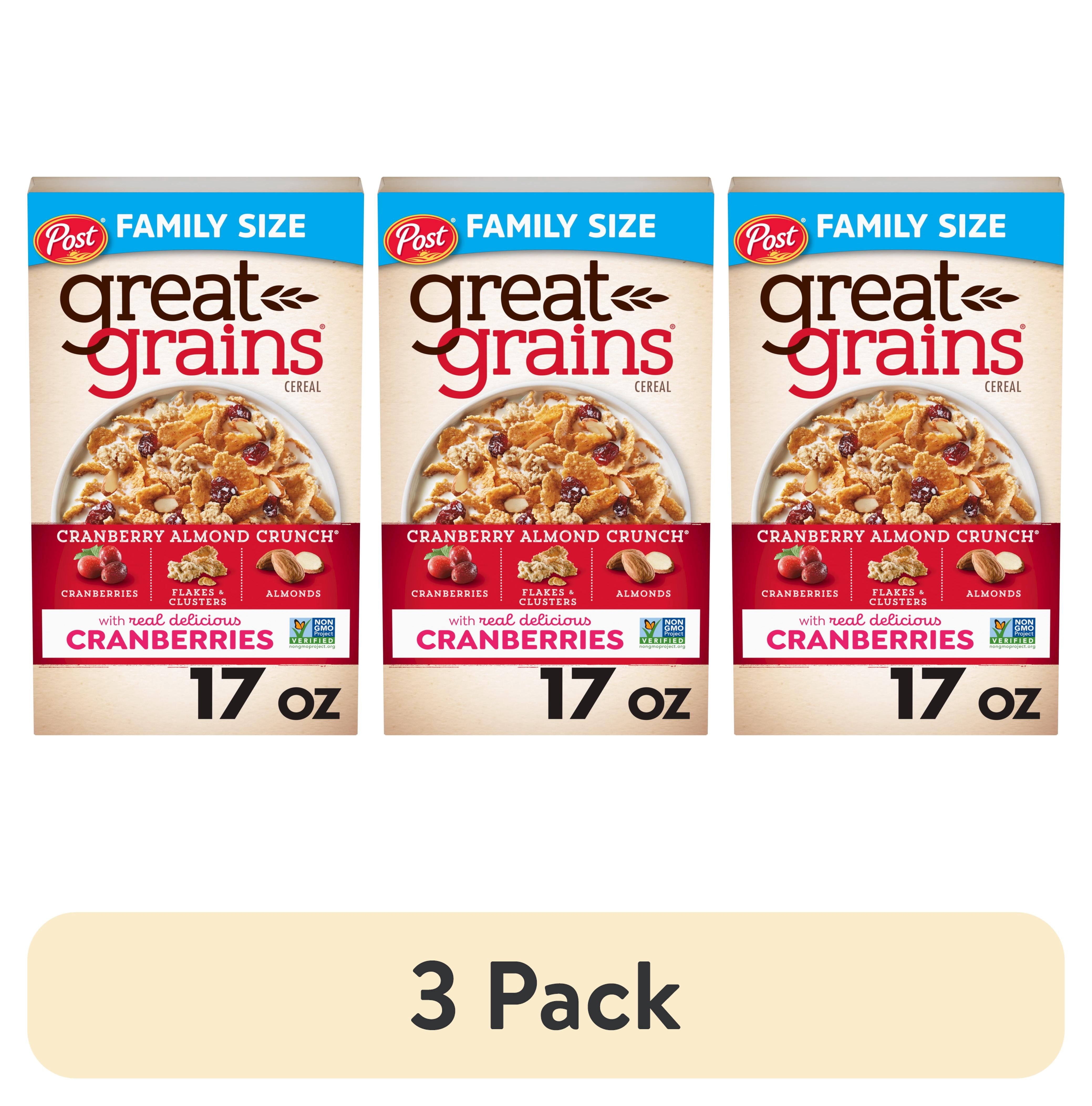 (3 pack) Post Great Grains Cranberry Almond Crunch Cereal, Heart ...