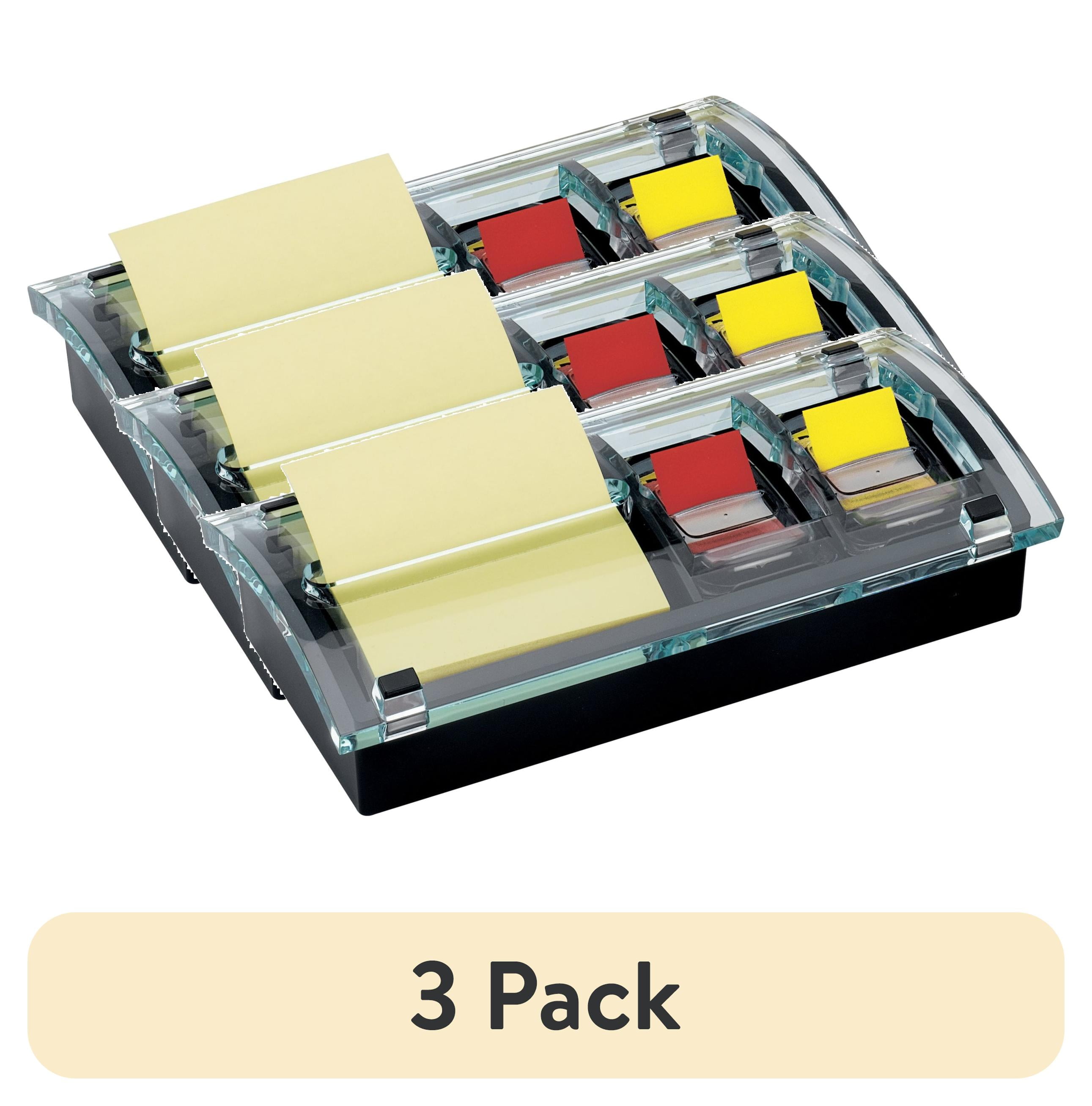 (3 pack) Post-it Pop-up Notes and Assorted Flags Dispenser, Black ...