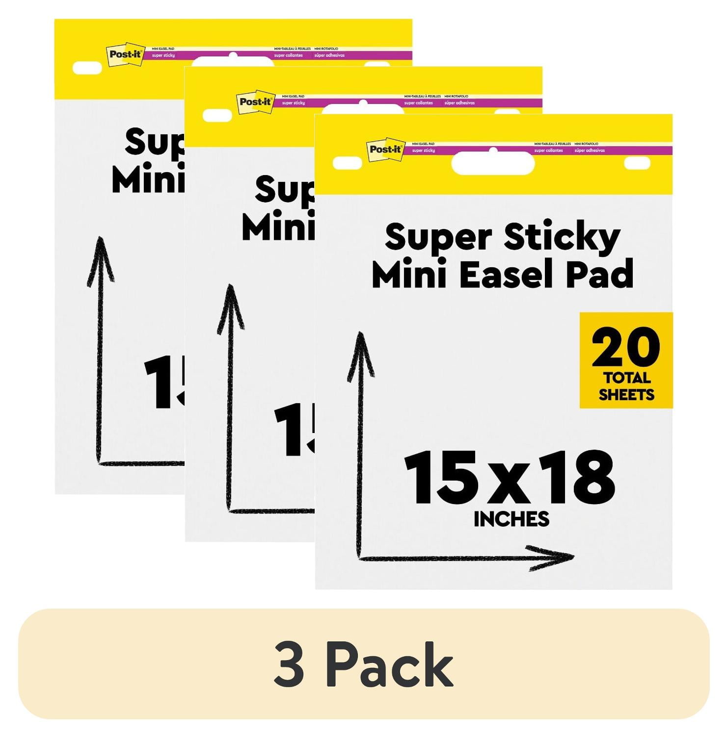 (3 pack) Post-it Super Sticky Mini Easel Pad, White, 15 in. x 18 in., 1 ...