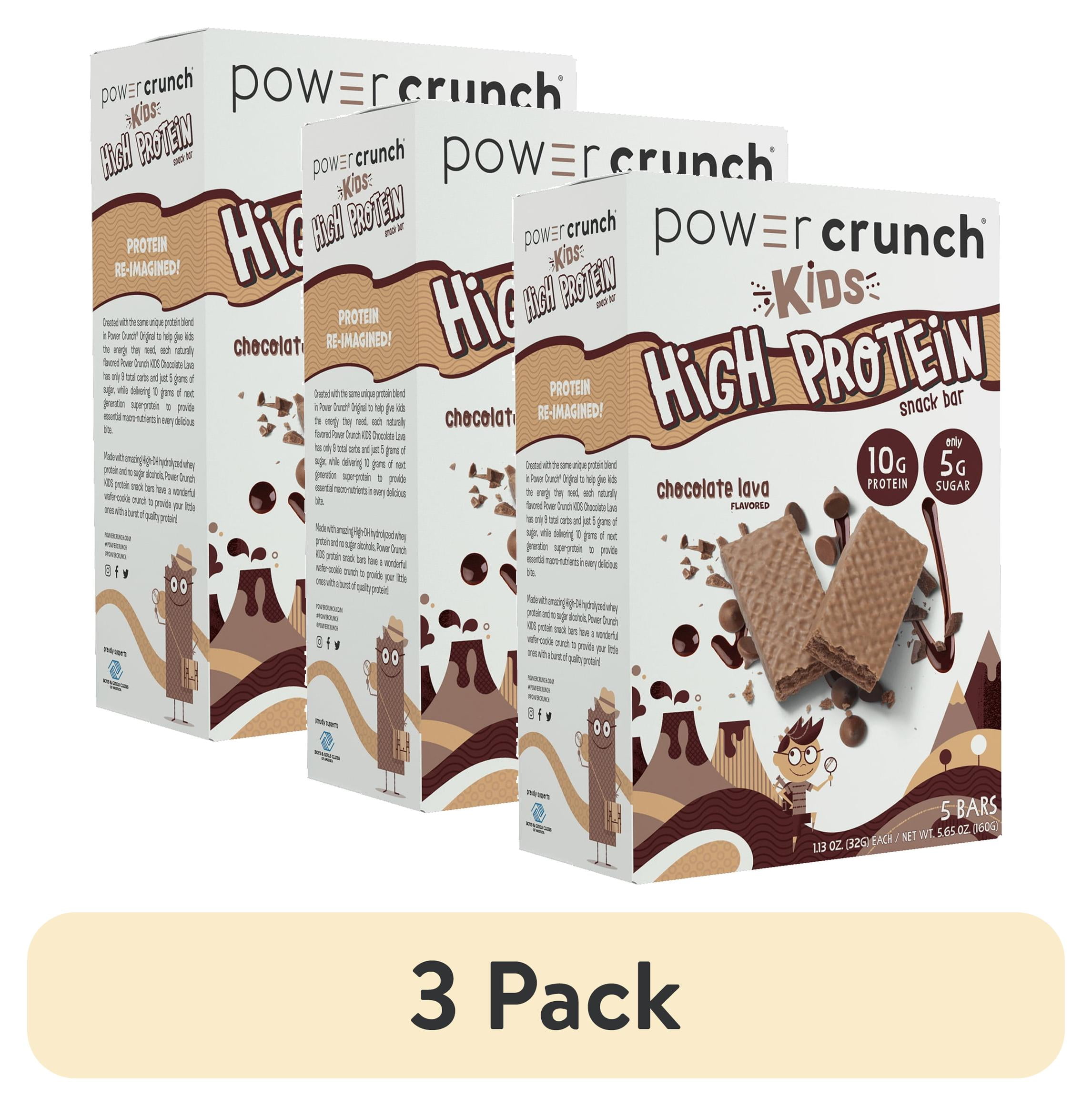 (3 pack) Power Crunch Kids High Protein Snack Bars, Chocolate Lava ...