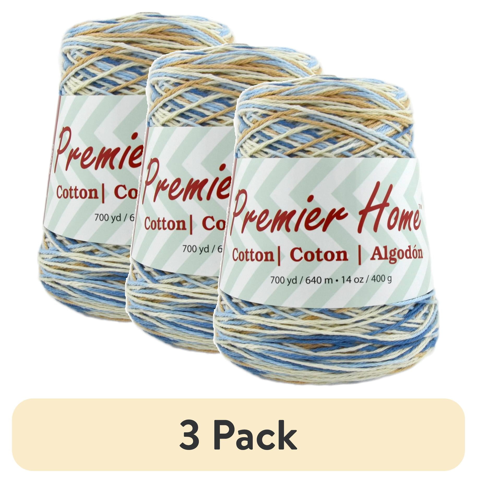 (3 pack) Premier Yarns Home Cotton Cone Yarn, Ideal Knitting and ...