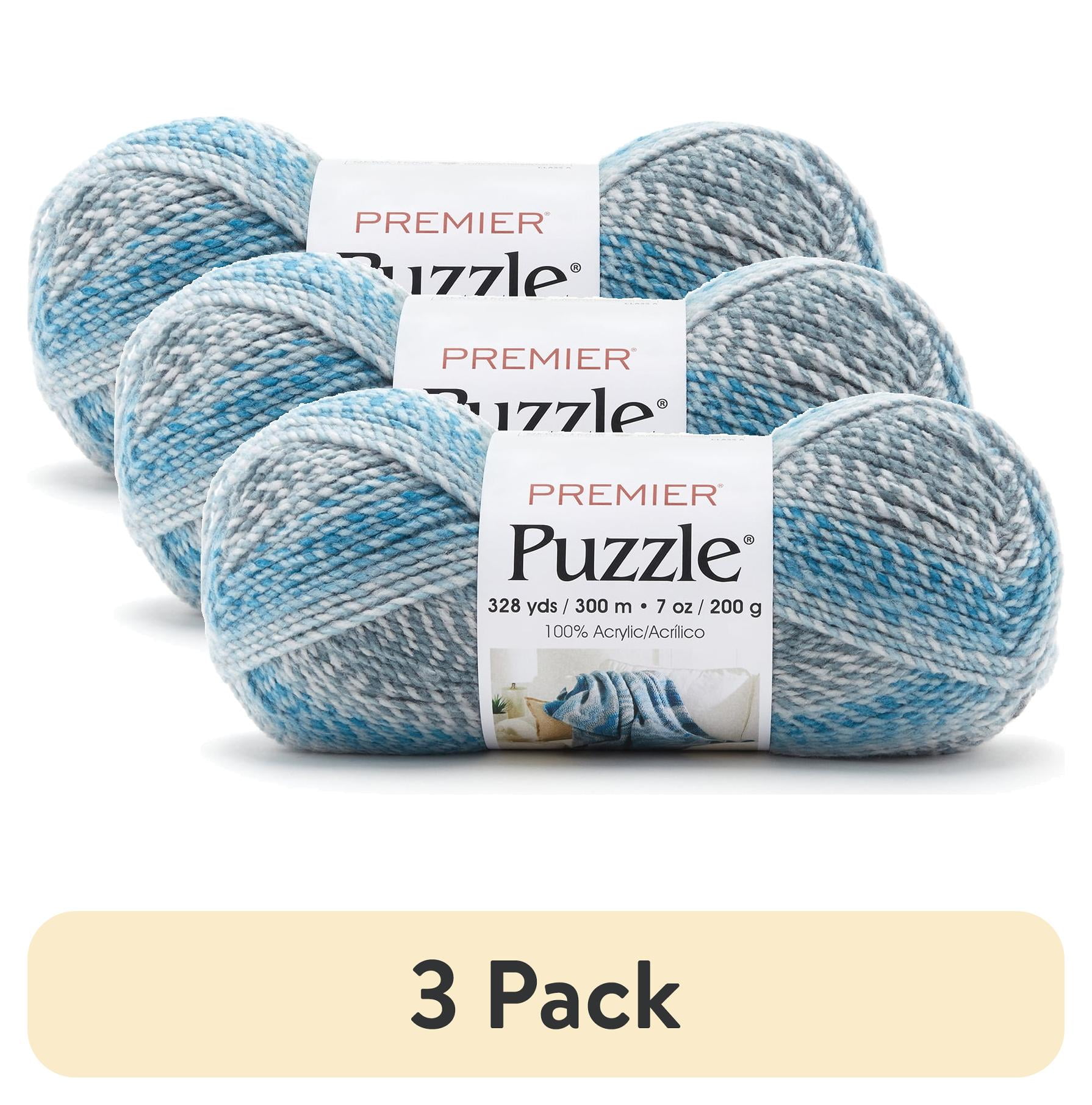 (3 pack) Premier Yarns Puzzle Yarn, Made of Acrylic, Ideal Knitting and ...