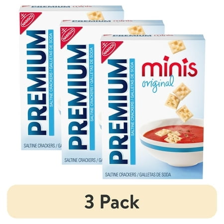 (3 pack) Premium Original Mini Saltine Crackers, Lunch Snacks, 11 oz ...