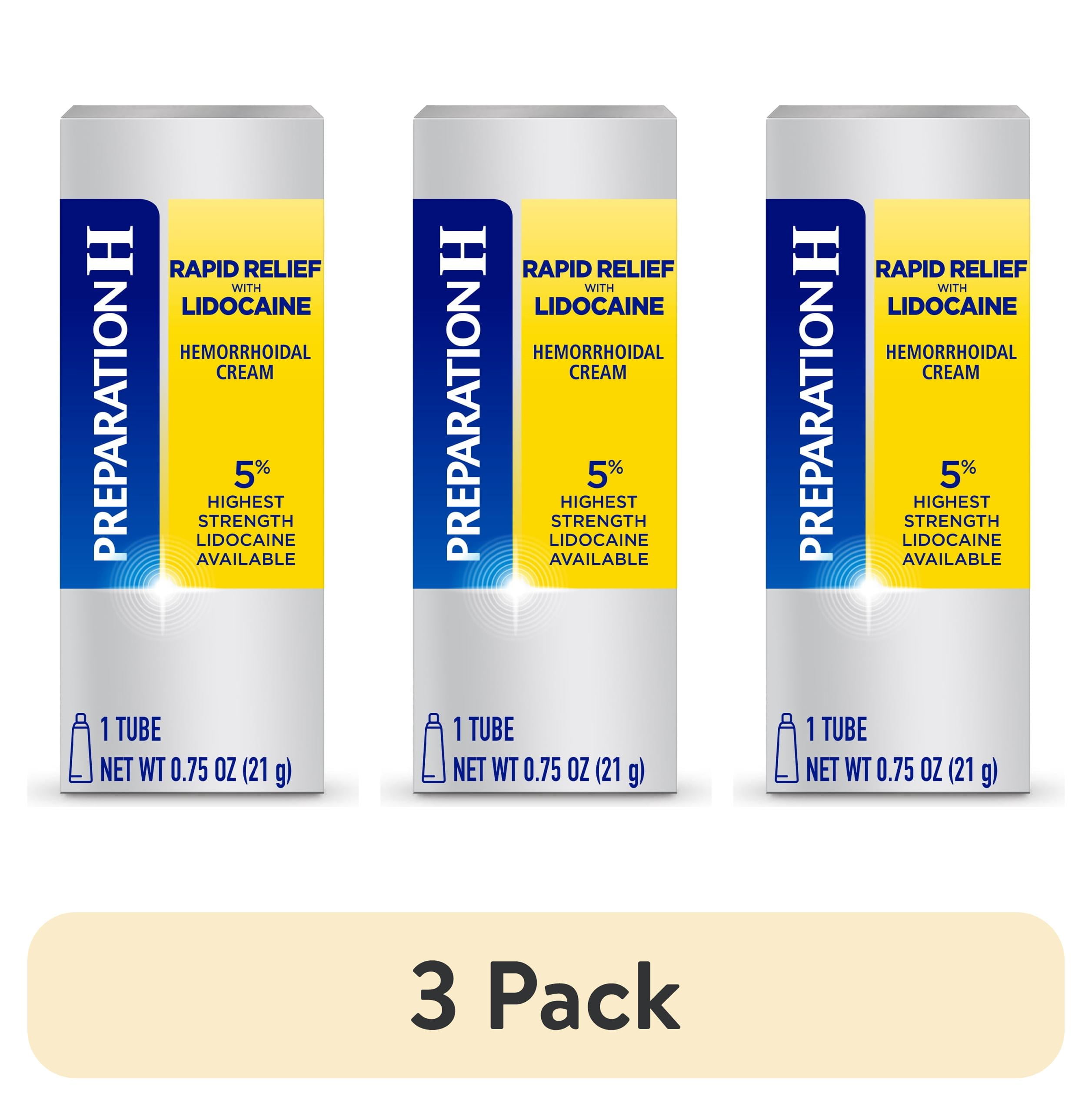 (3 pack) Preparation H Rapid Relief Hemorrhoid Cream With Lidocaine ...